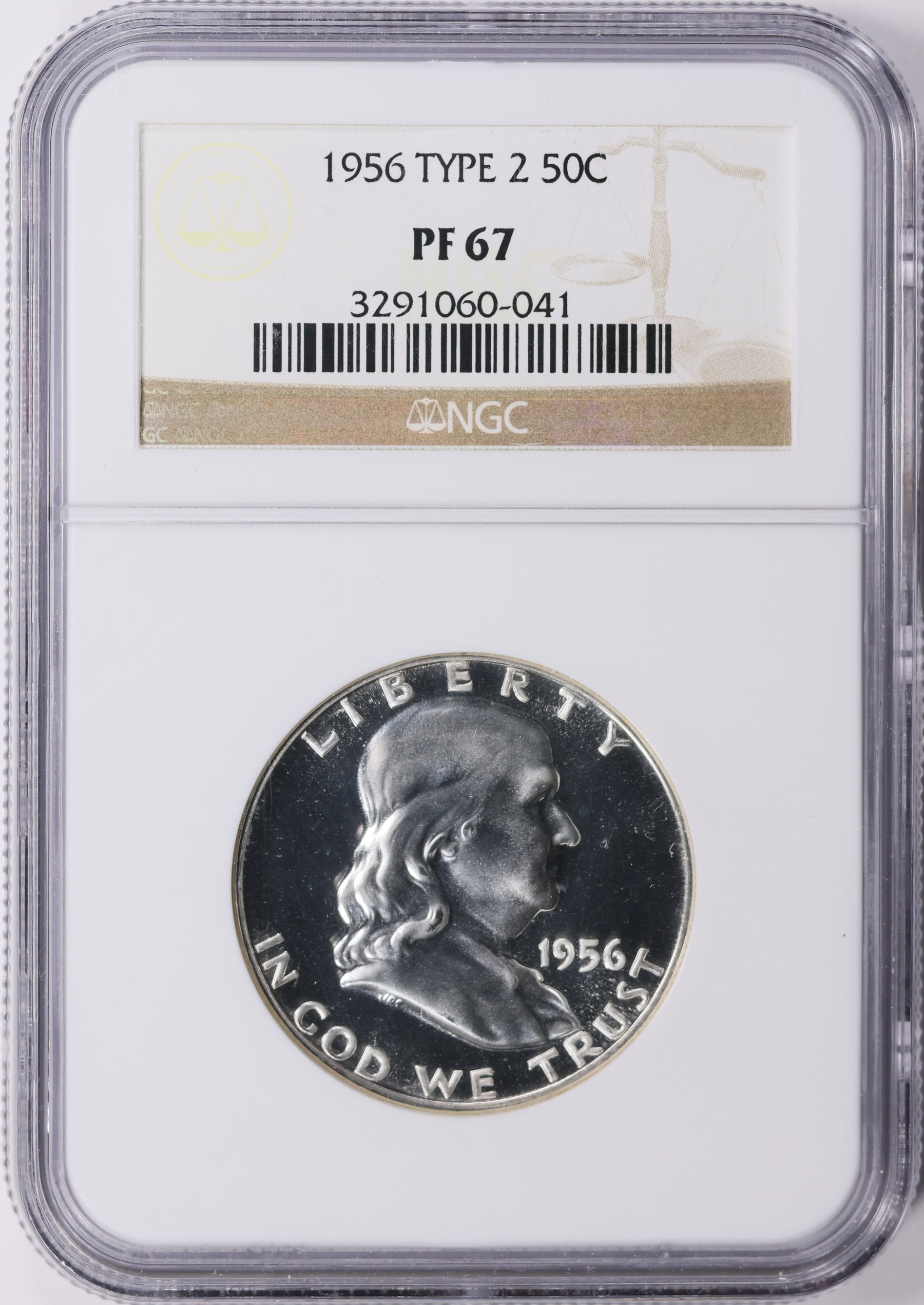 1956 Franklin Half Dollar Type 2 NGC Proof-67 (Item 1822417) | GreatCollections Coin Auctions