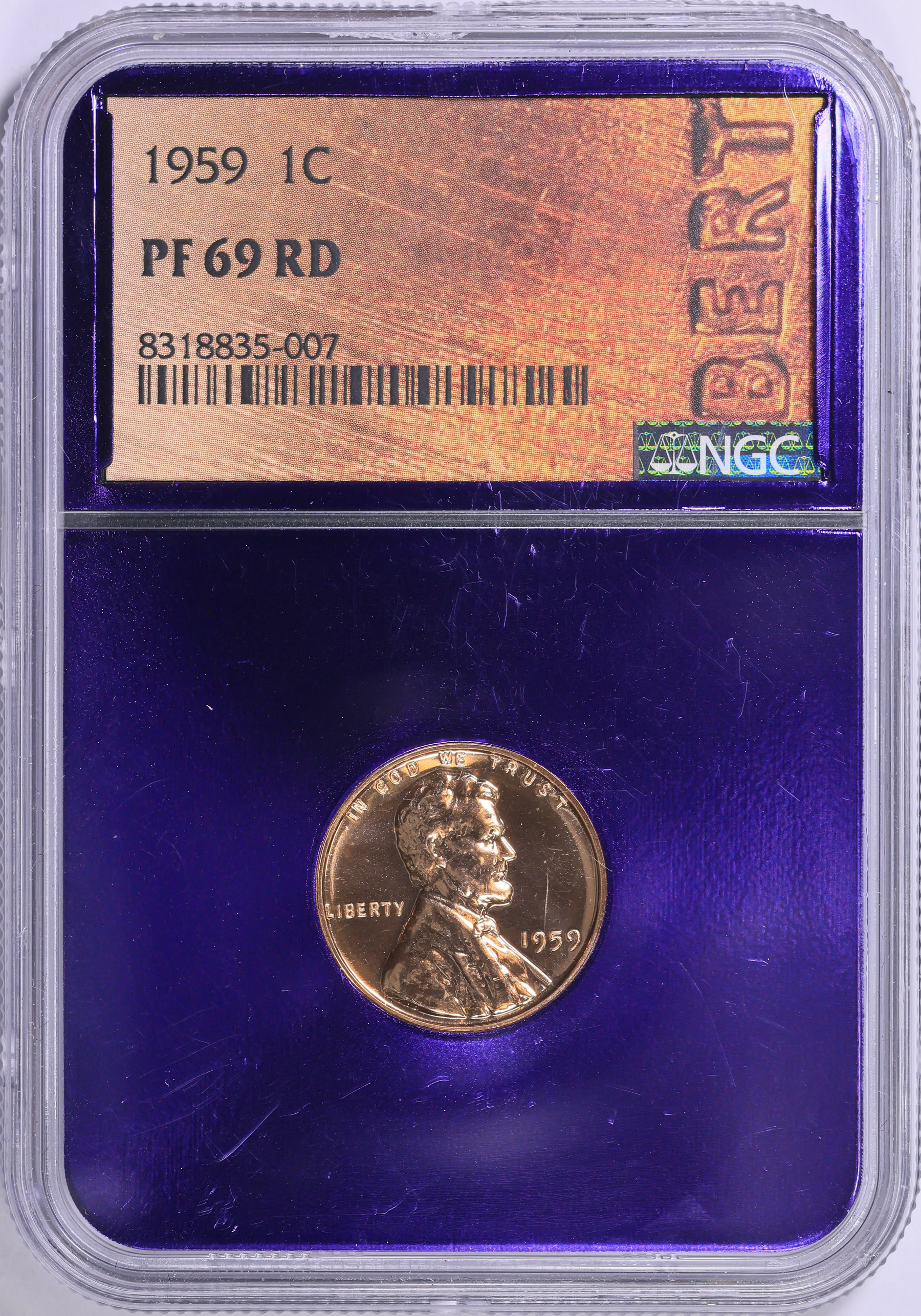 1959 Lincoln Cent NGC Proof-69 RD (Purple Foil Holder) (Item 1822453 ...
