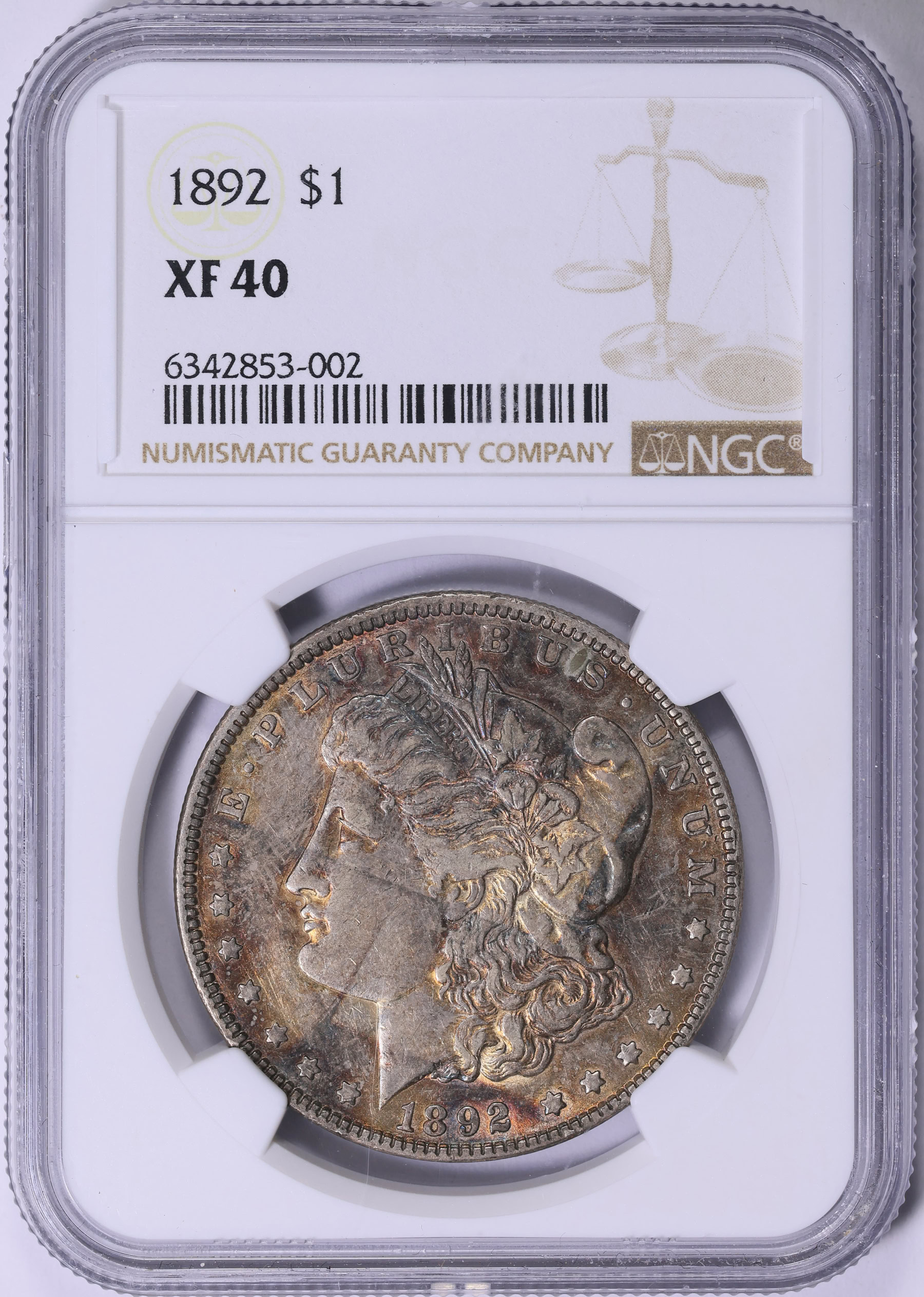 1892 Morgan Silver Dollar NGC XF-40 (Toned) (Item 1822454) | GreatCollections Coin Auctions