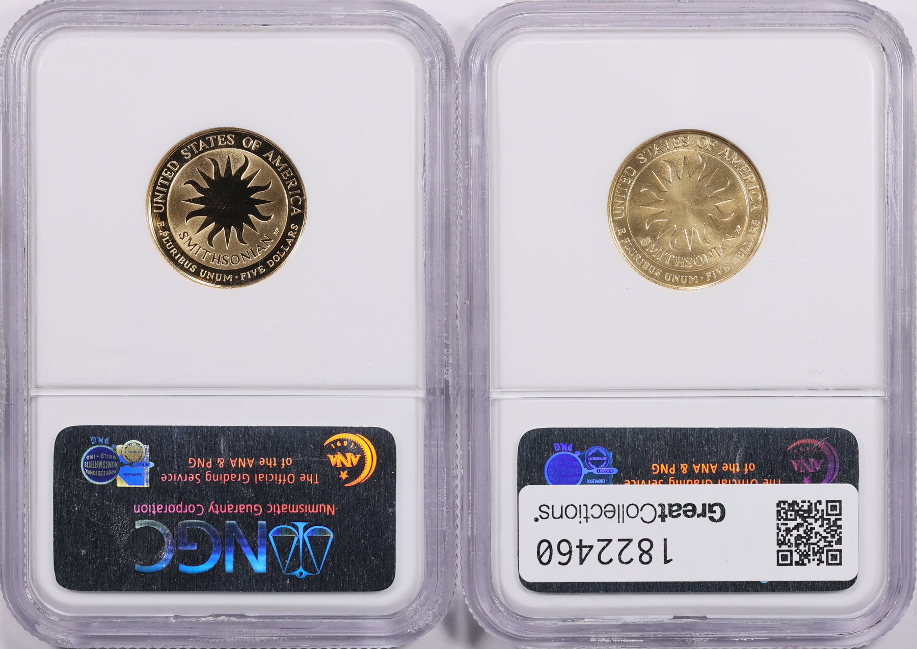 1996-W Smithsonian Institution 150th Anniversary Gold $5 NGC Proof-69 ...