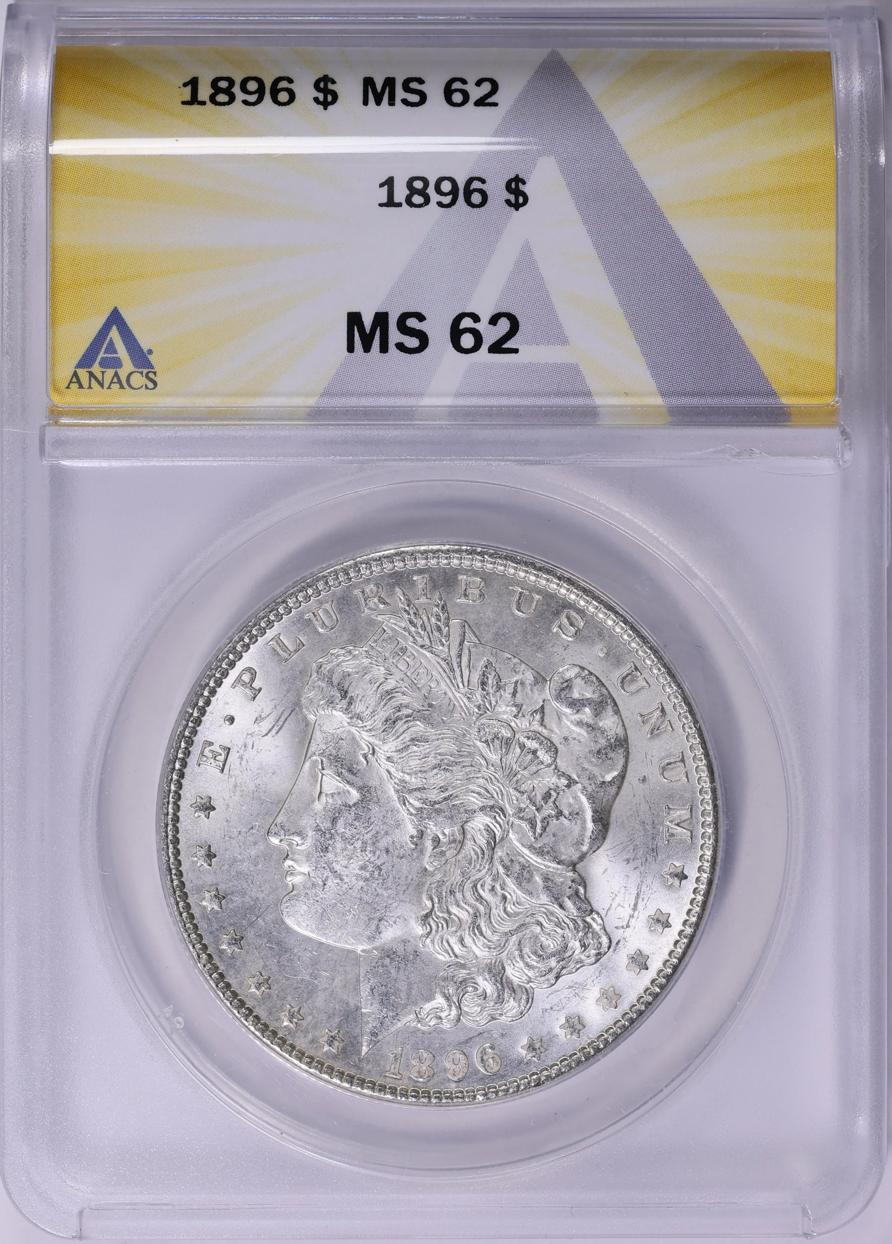 1896 Morgan Silver Dollar ANACS MS-62 (Item 1822489) | GreatCollections ...