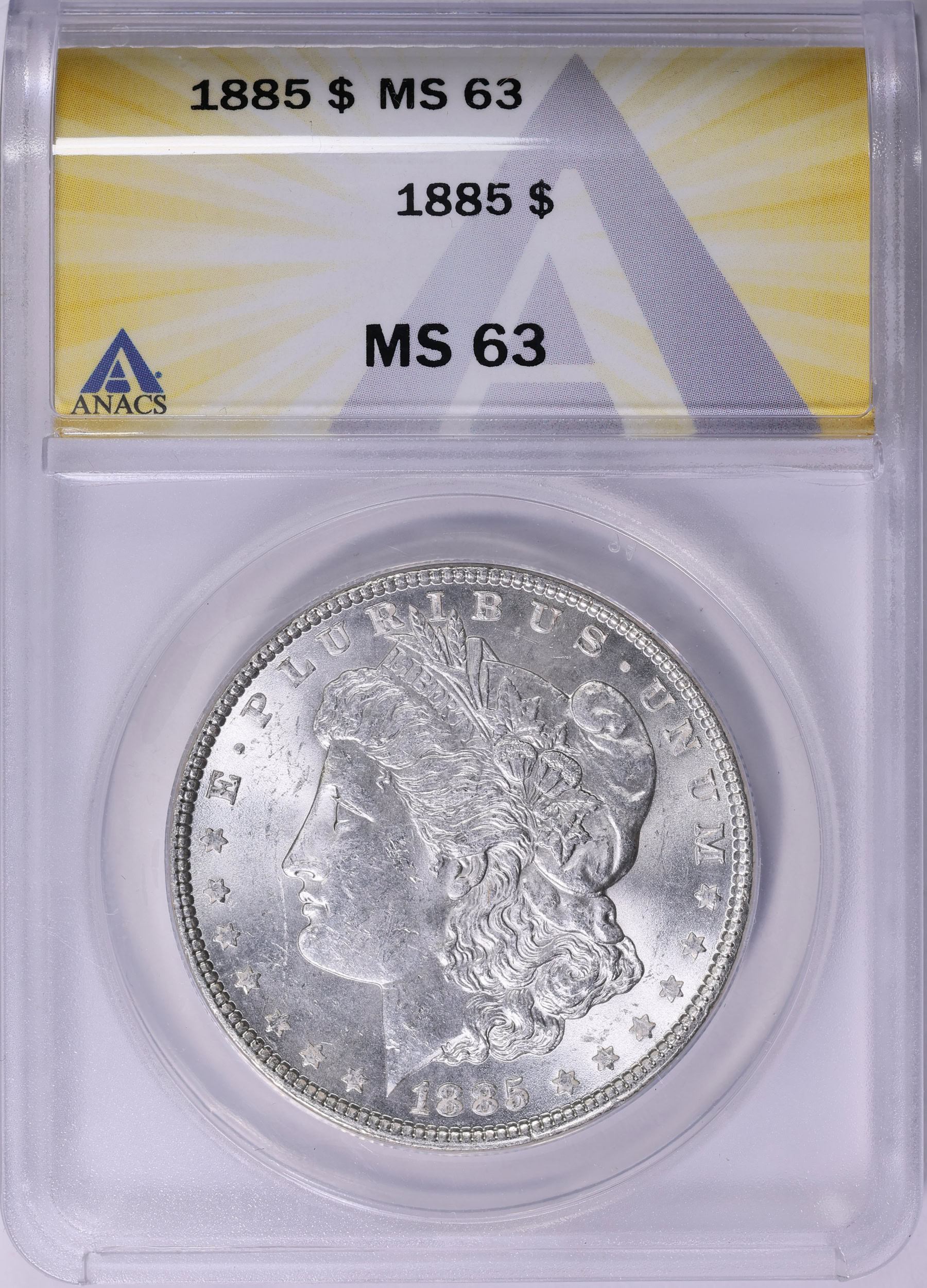 1885 Morgan Silver Dollar ANACS MS-63 (Item 1822492) | GreatCollections Coin Auctions