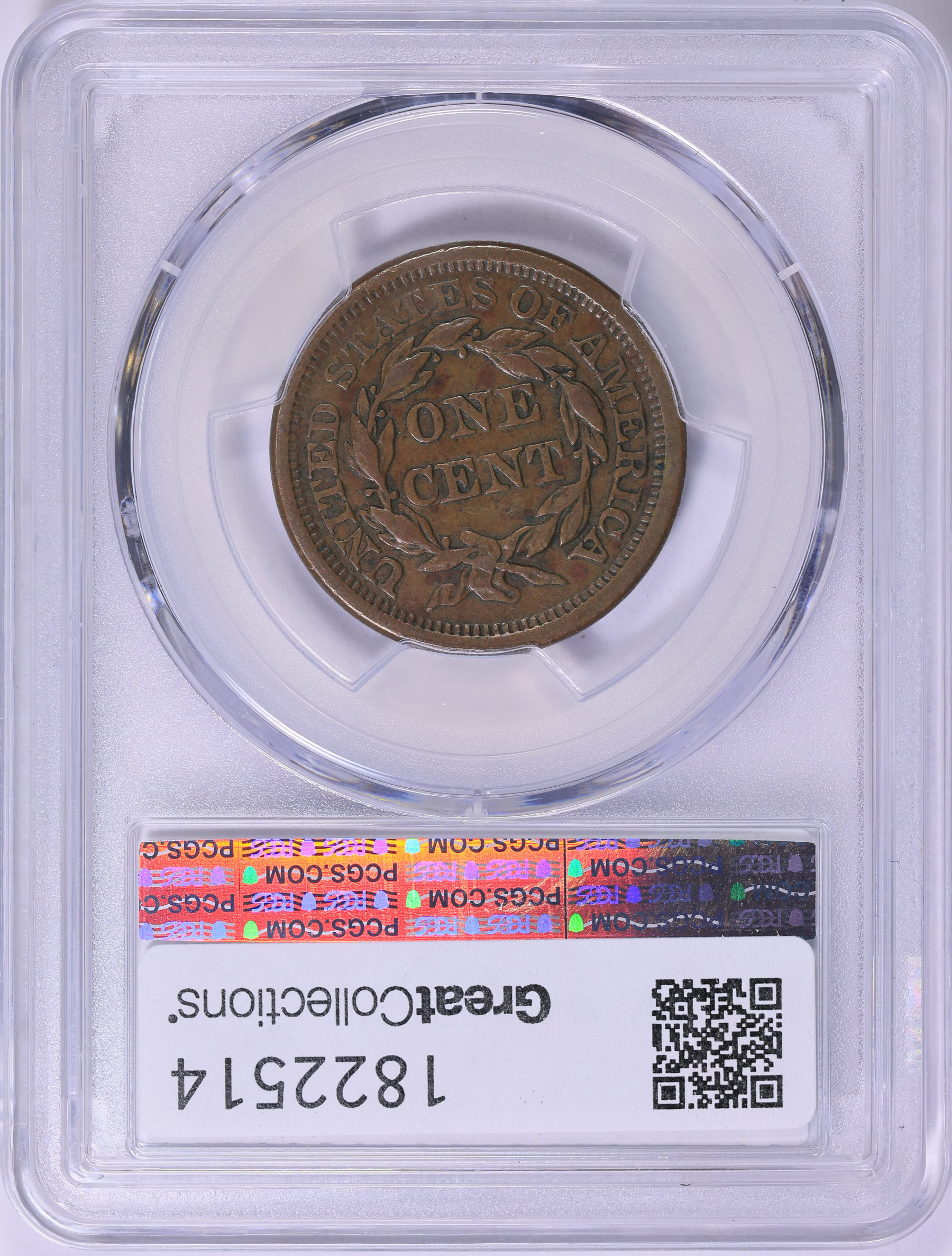 1856 Braided Hair Cent Slanted 5 PCGS VF-30 BN (Item 1822514 ...