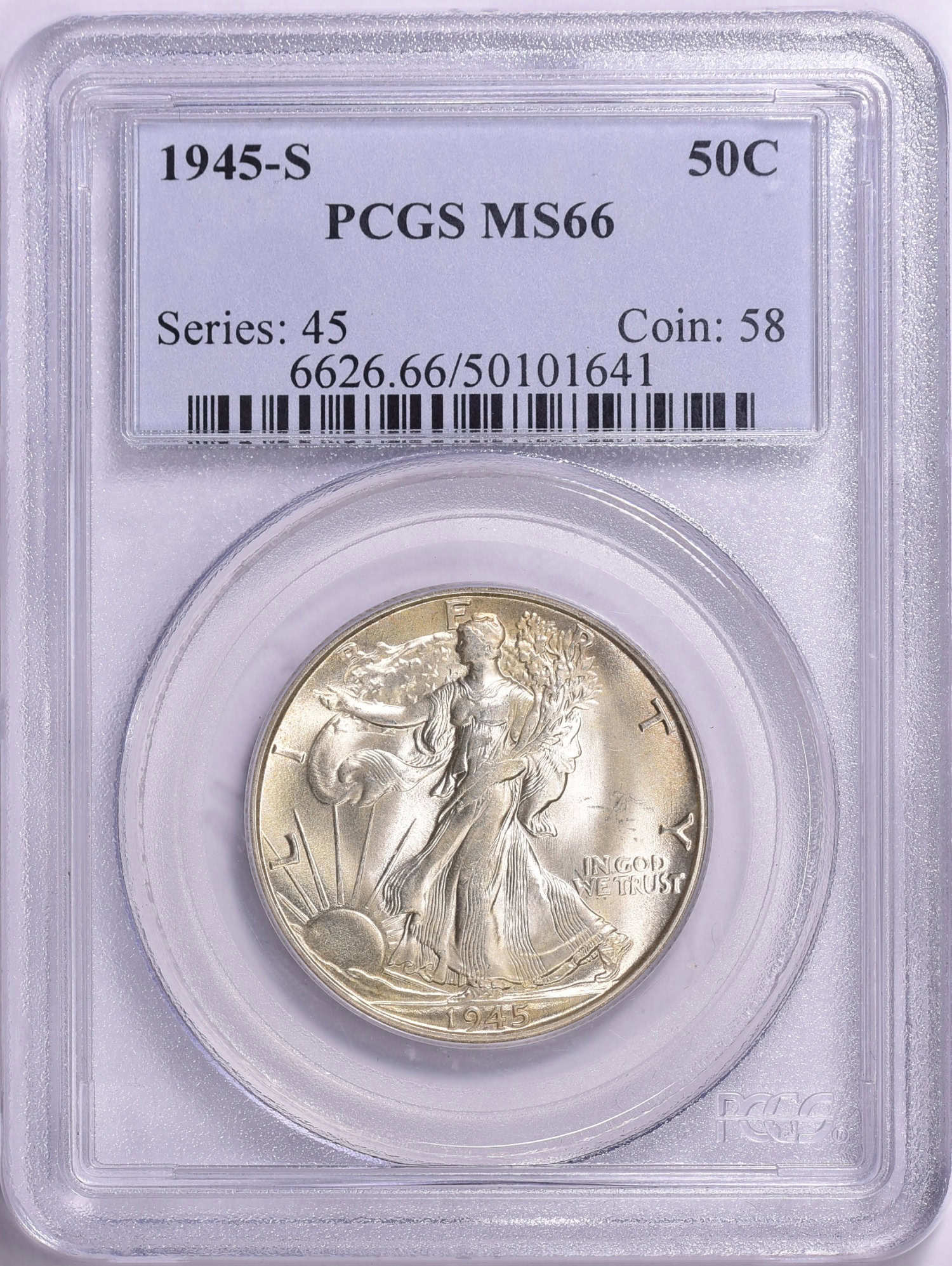 1945-S Walking Liberty Half Dollar PCGS MS-66 (Item 1822548) | GreatCollections Coin Auctions