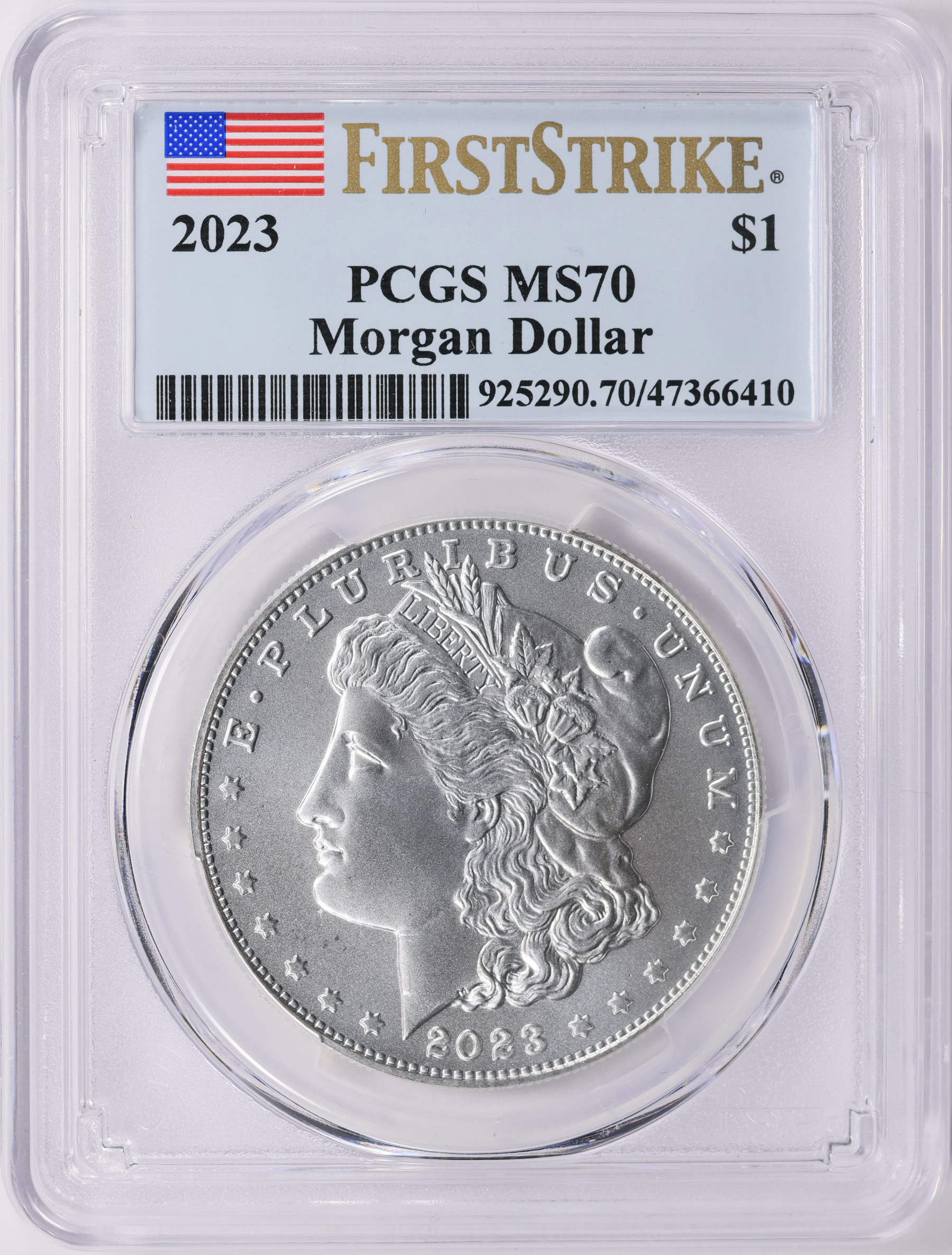 2023 Morgan Silver Dollar First Strike PCGS MS-70 | PCGS Cert #47366410 | GreatCollections Coin ...