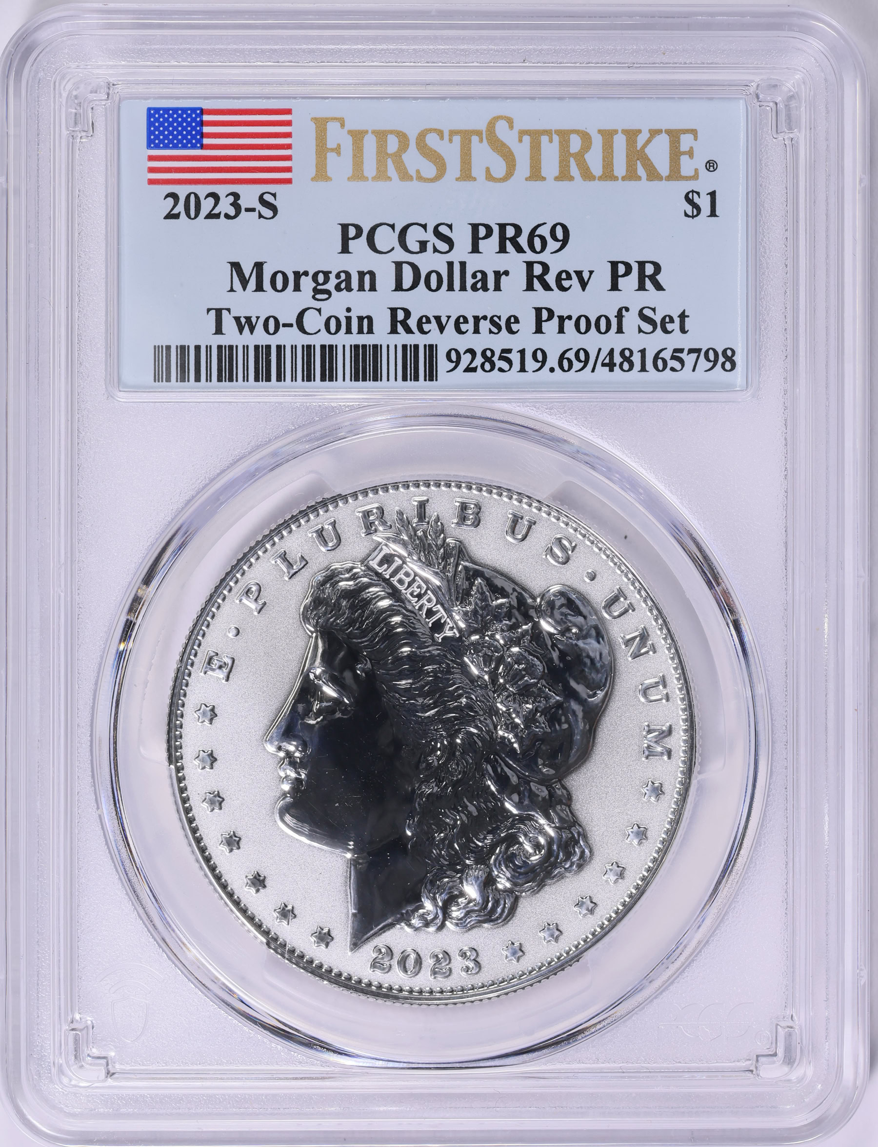 2023-S Morgan Silver Dollar Reverse Proof First Strike PCGS Proof-69 ...