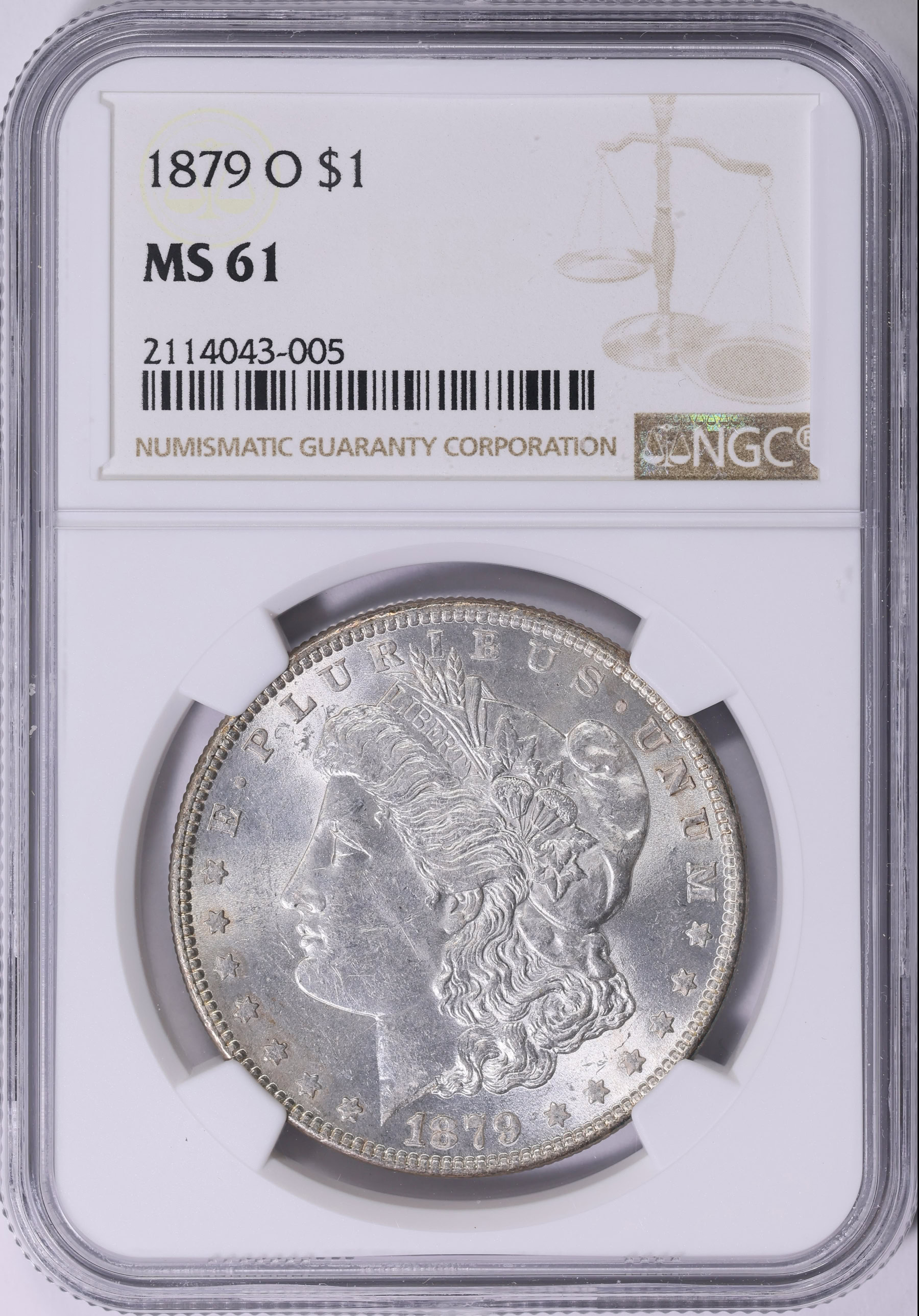 1879-O Morgan Silver Dollar NGC MS-61 (Item 1822597) | GreatCollections Coin Auctions
