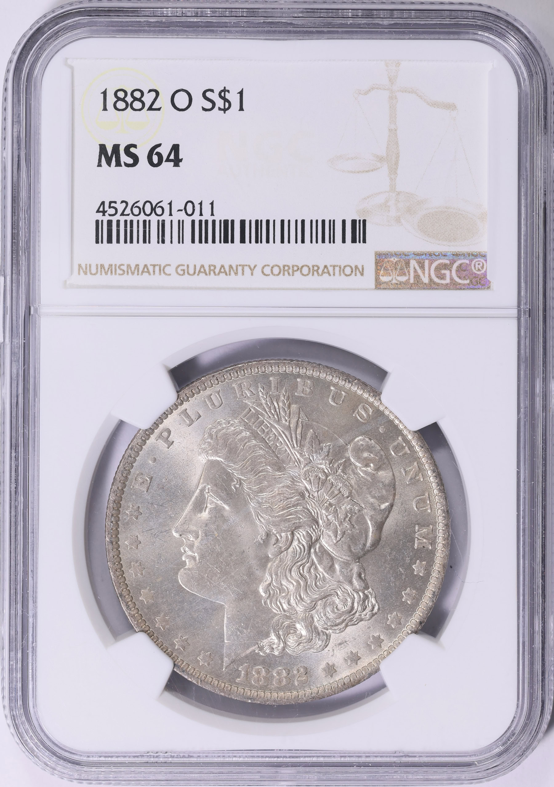 1882-O Morgan Silver Dollar NGC MS-64 (Item 1822598) | GreatCollections Coin Auctions