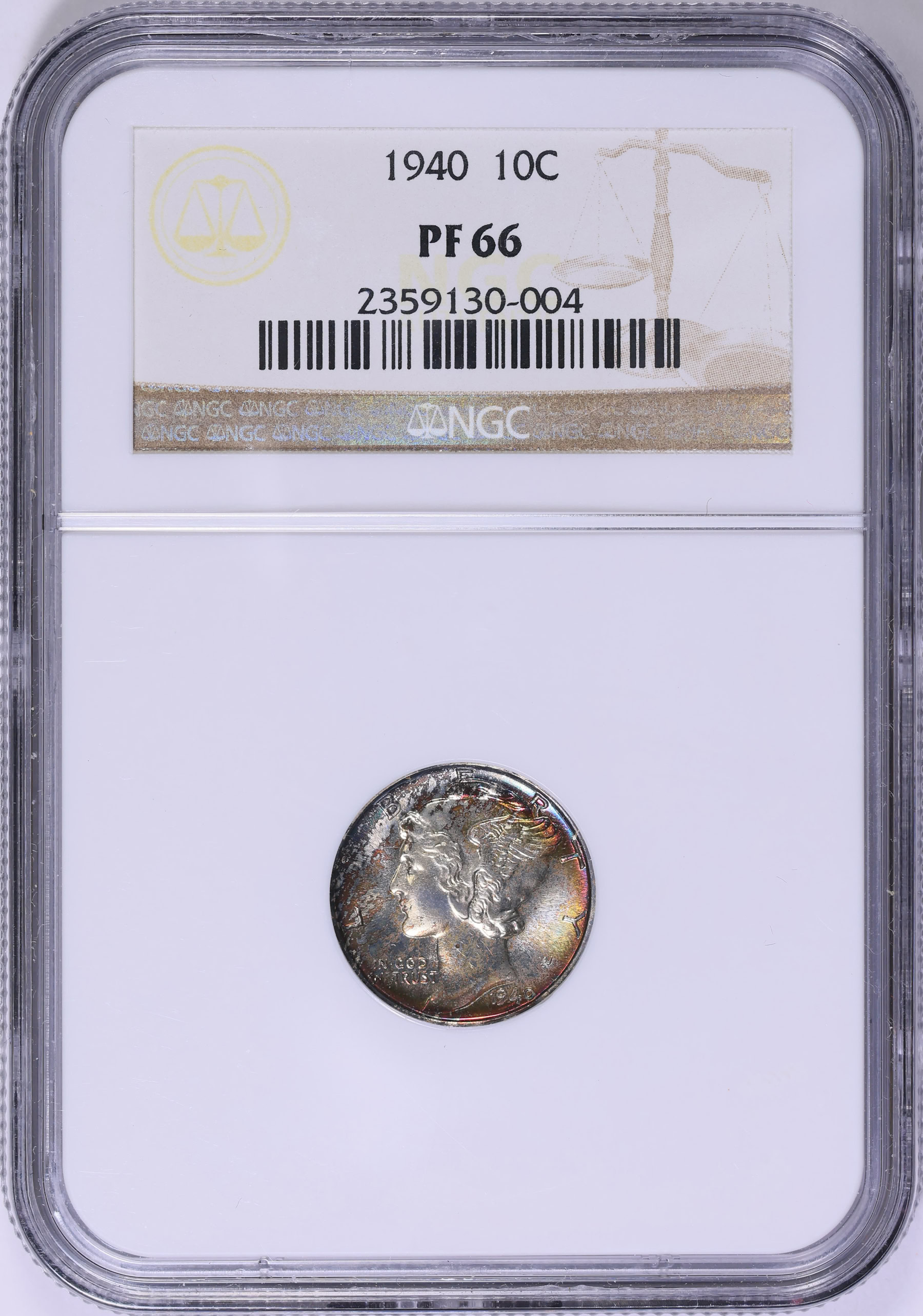 1940 Mercury Dime NGC Proof-66 (Toned) (Item 1822740) | GreatCollections Coin Auctions