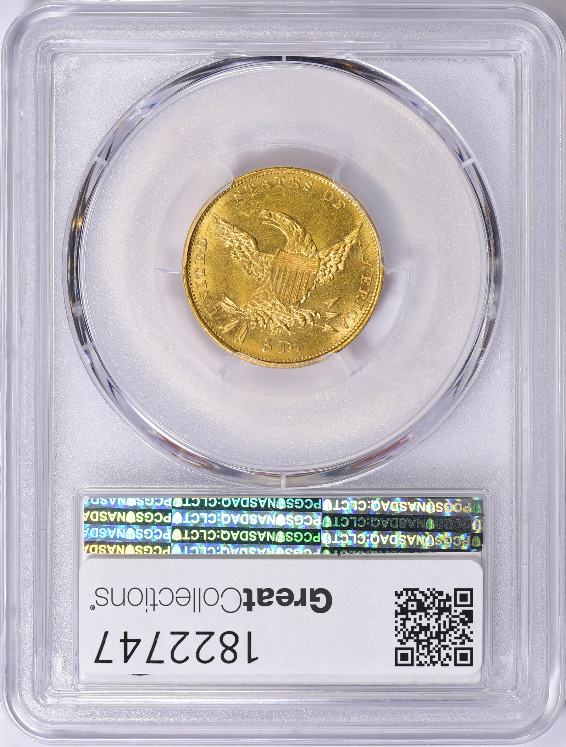 1834 Classic Head Gold Half Eagle Plain 4 PCGS MS-63 (CAC Green) (Item 1822747 ...
