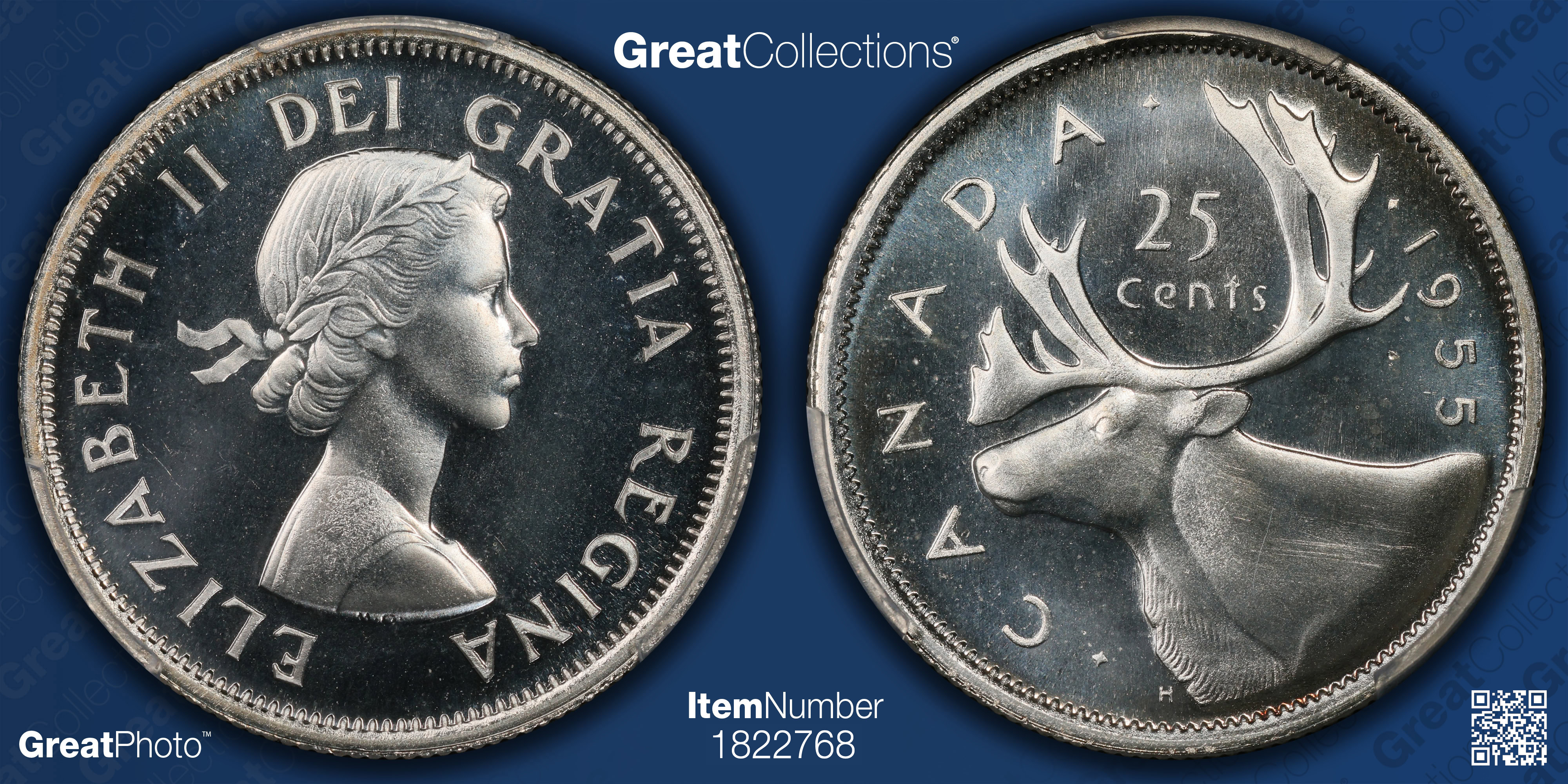 Canada 1955 Silver 25 Cents KM-52 PCGS PL-67 (Item 1822768 ...