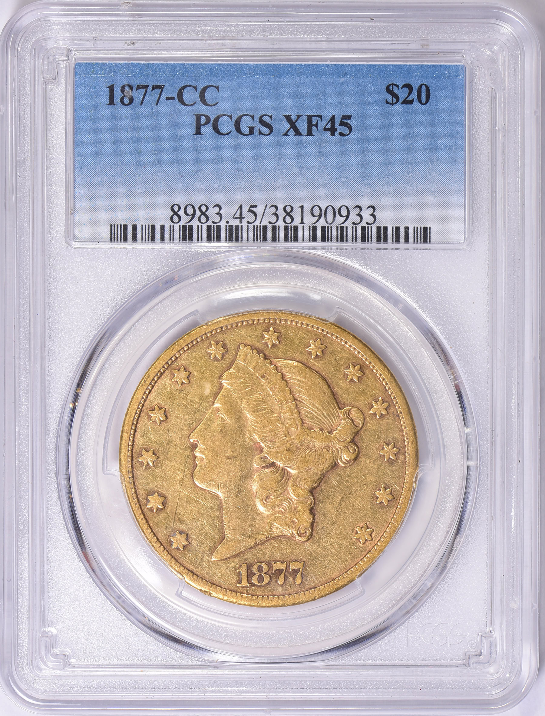 1877-CC Liberty Gold Double Eagle PCGS XF-45 (Item 1822774) | GreatCollections Coin Auctions