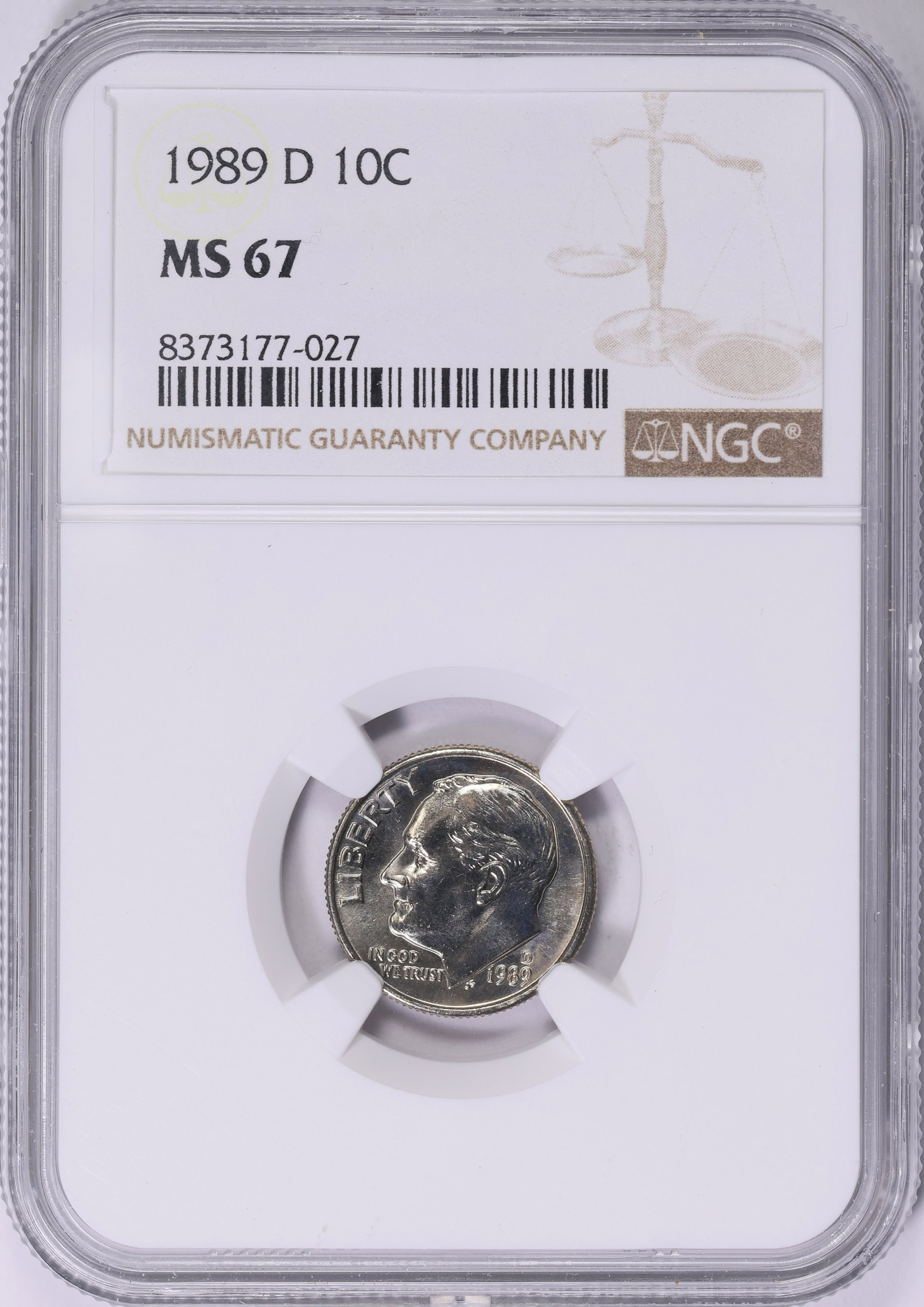 1989-D Roosevelt Dime NGC MS-67 (Item 1822991) | GreatCollections Coin ...