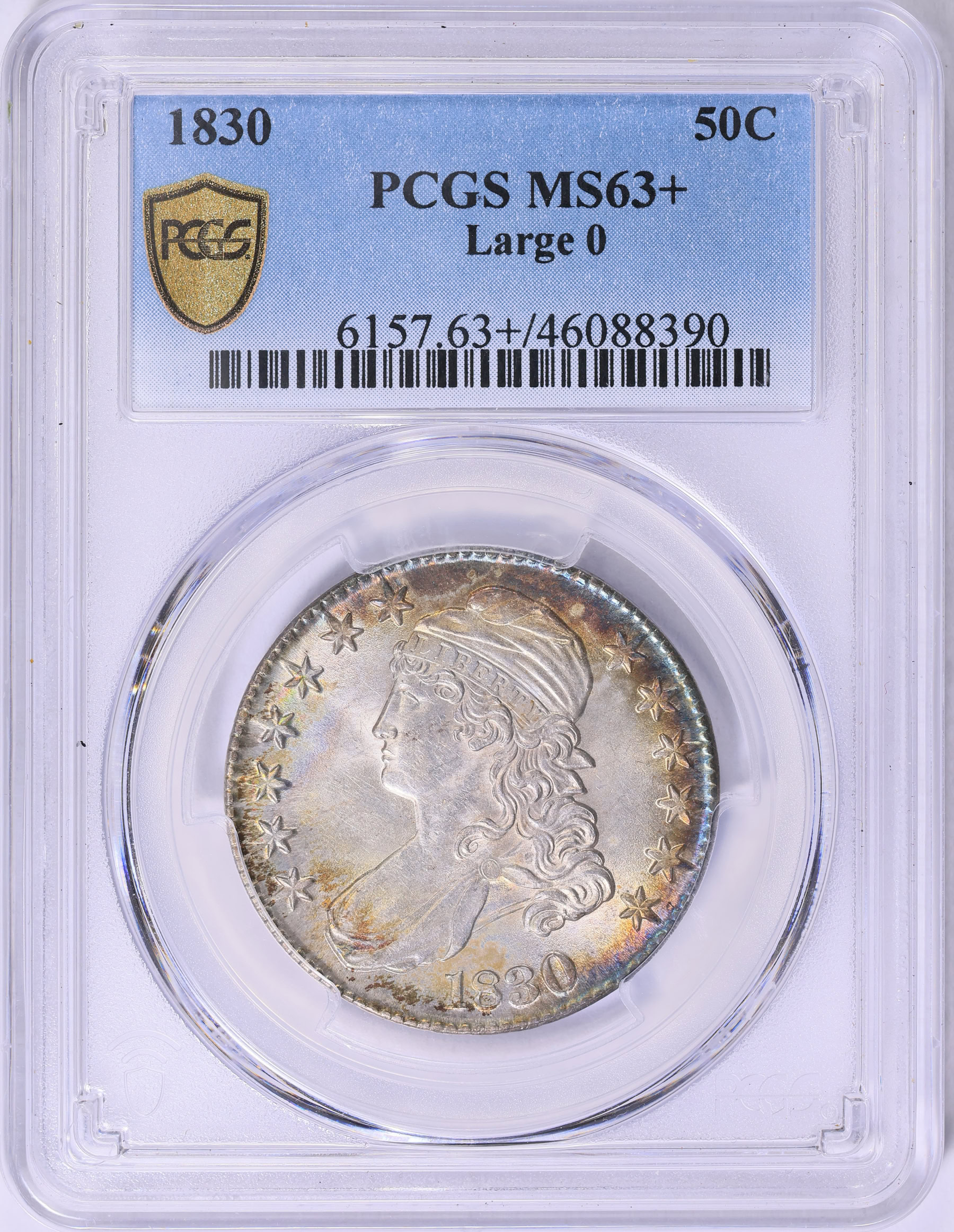 1830 Capped Bust Half Dollar Large 0 PCGS MS-63+ (Toned) (Item 1823016) | GreatCollections Coin ...