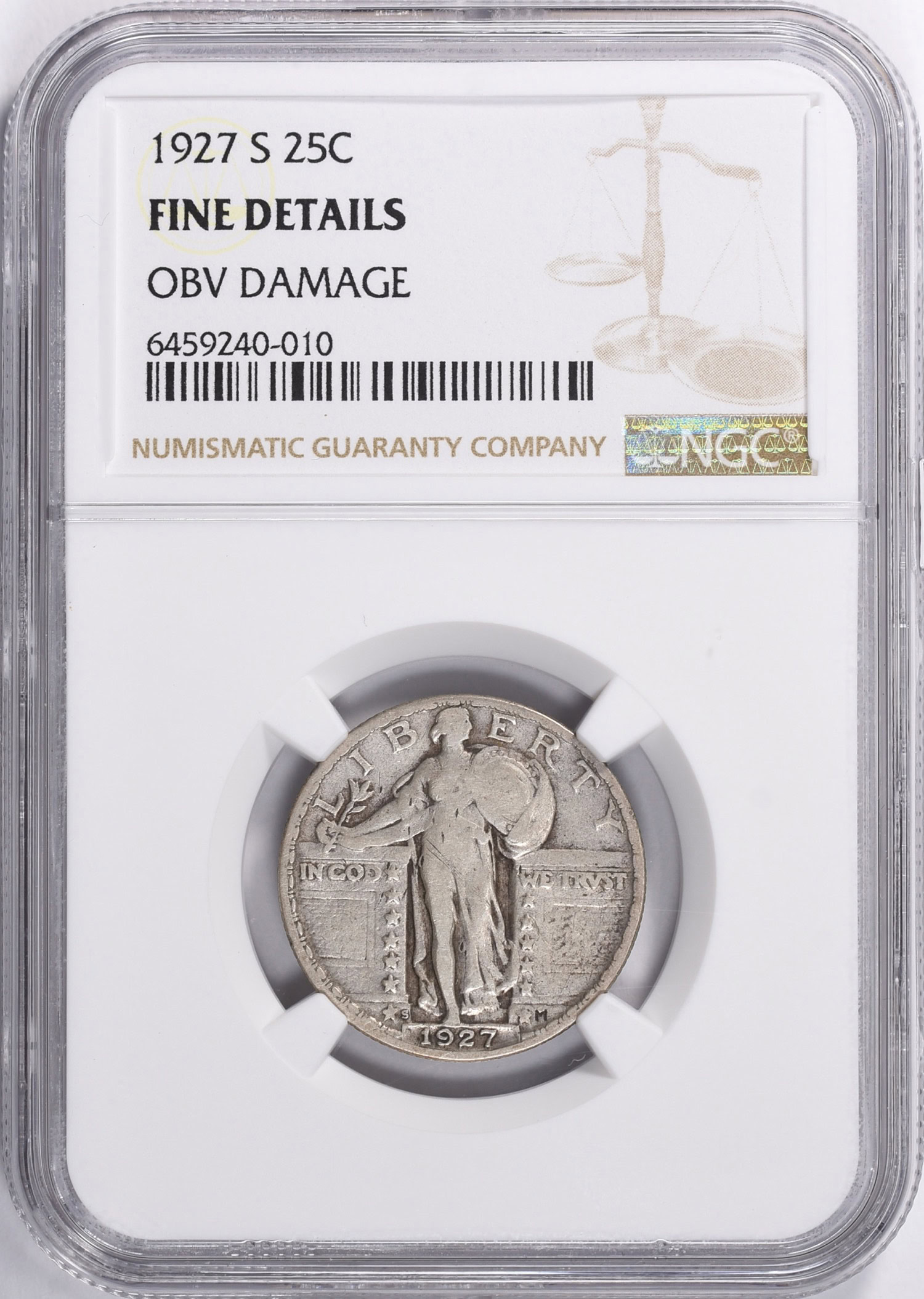 1927-S Standing Liberty Quarter NGC Fine Details (Item 1823032 ...