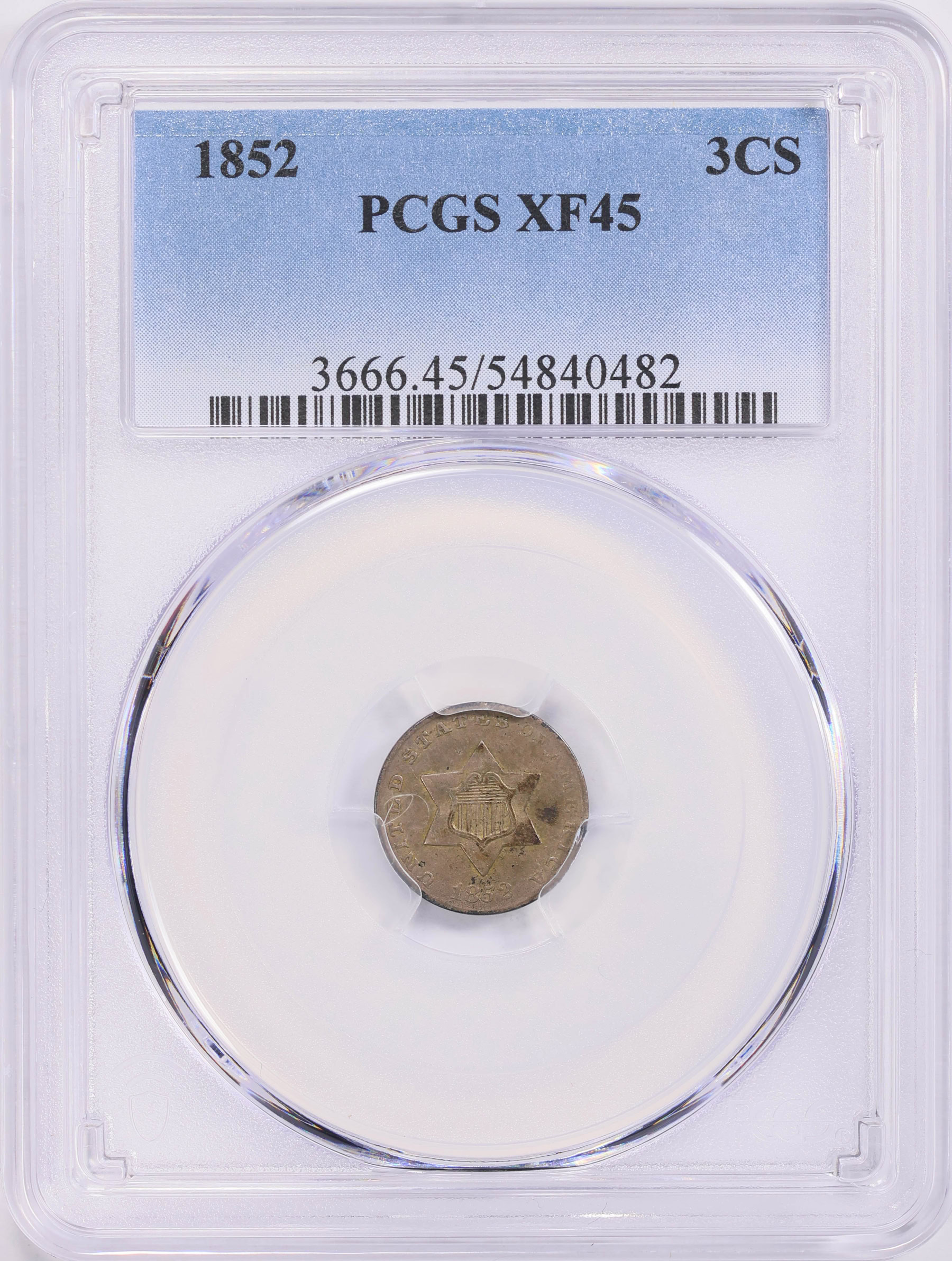 1852 Silver Three-Cent Piece PCGS XF-45 (Toned) (Item 1823065 ...