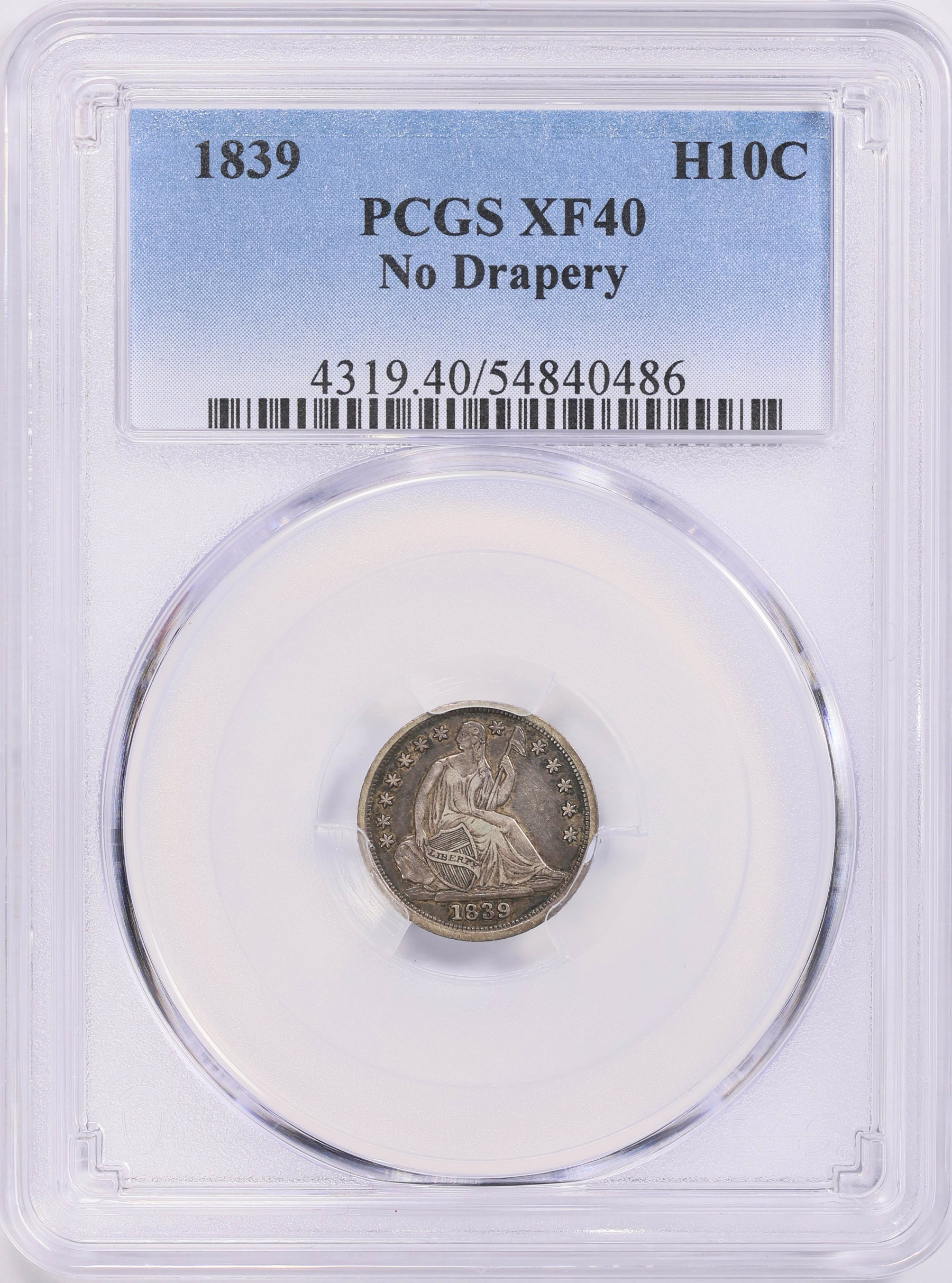 1839 Seated Liberty Half Dime No Drapery PCGS XF-40 (Item 1823069) | GreatCollections Coin Auctions