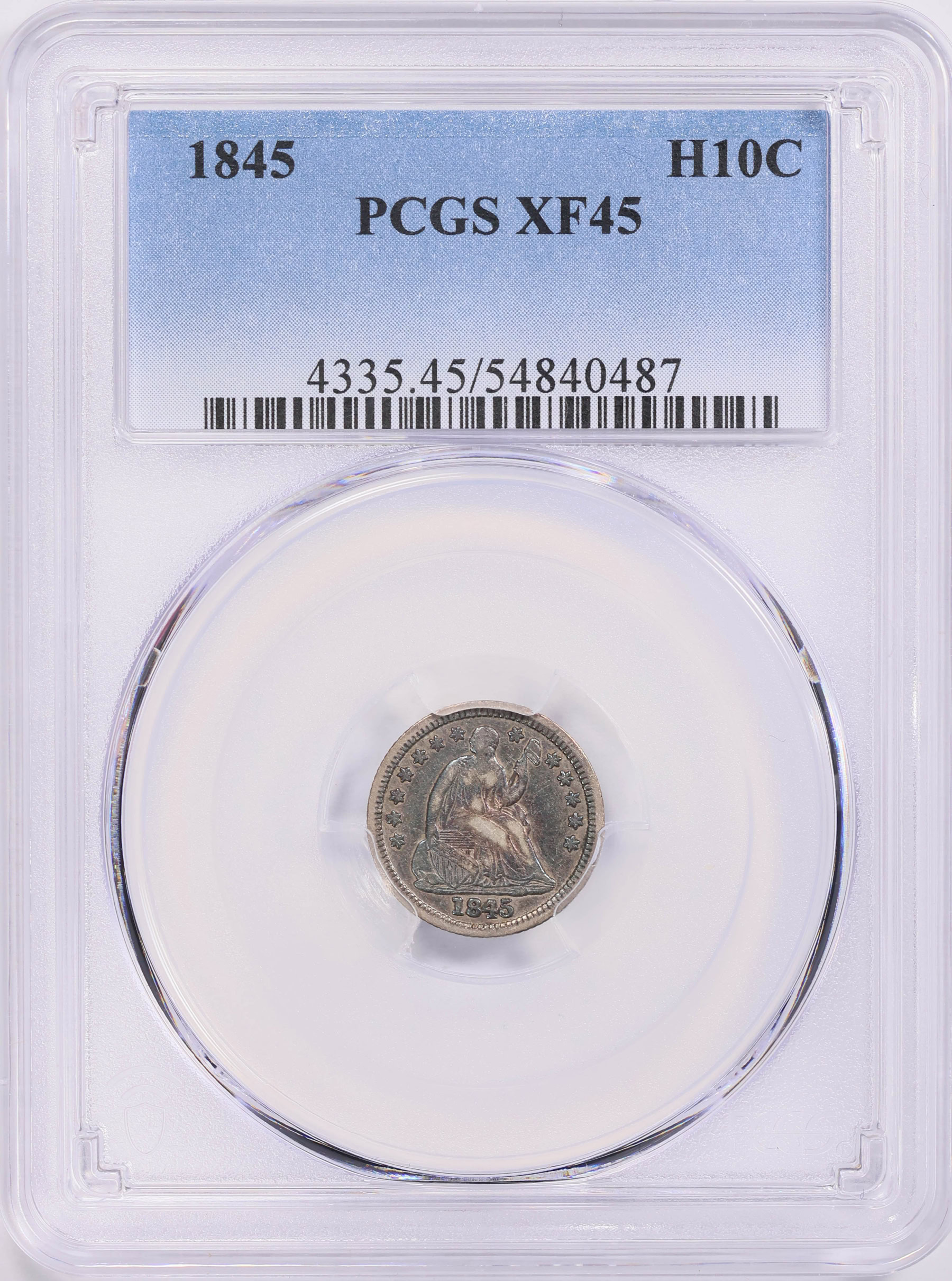 1845 Seated Liberty Half Dime PCGS XF-45 (Toned) (Item 1823070) | GreatCollections Coin Auctions