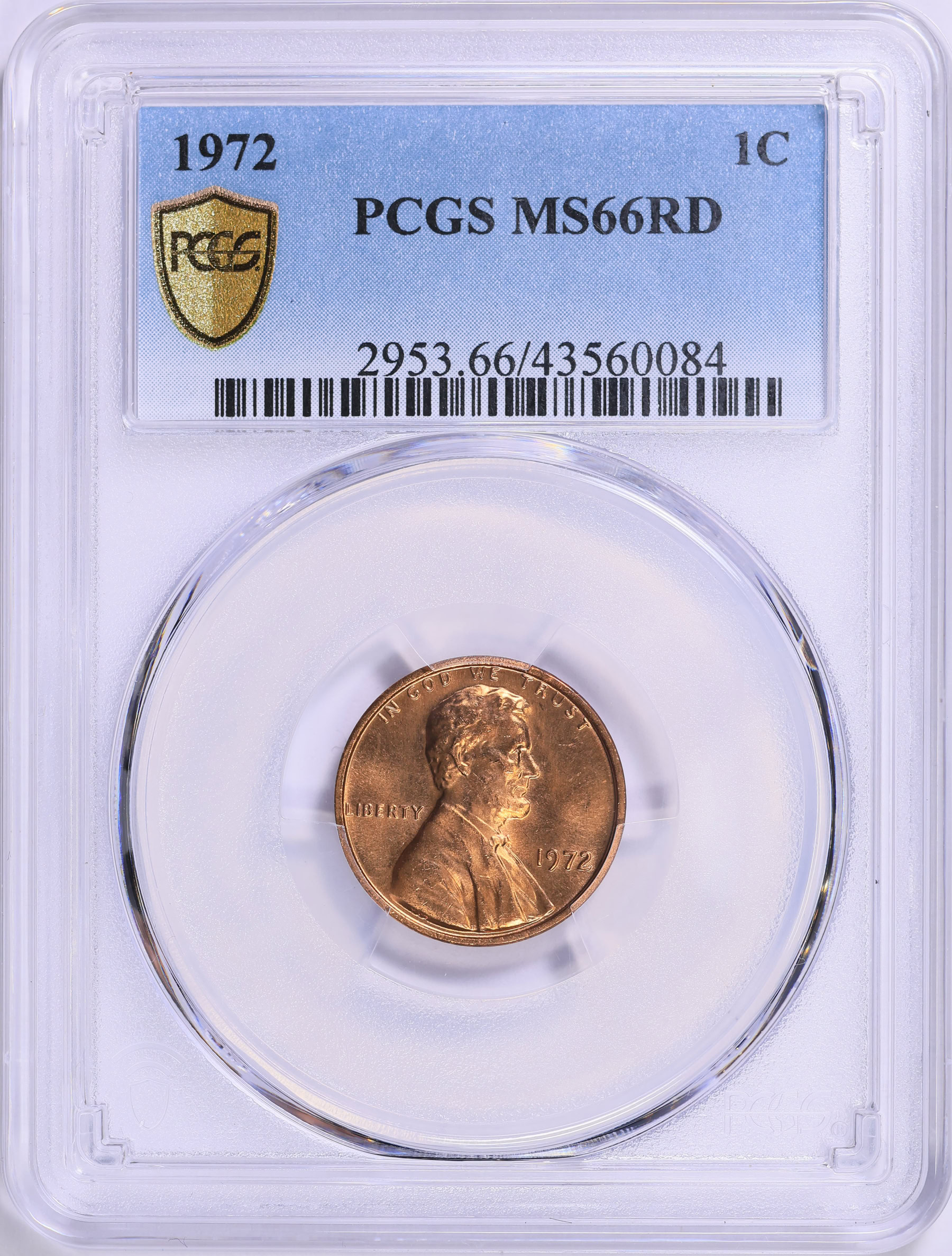 1972 Lincoln Cent PCGS MS-66 RD (Item 1823090) | GreatCollections Coin Auctions