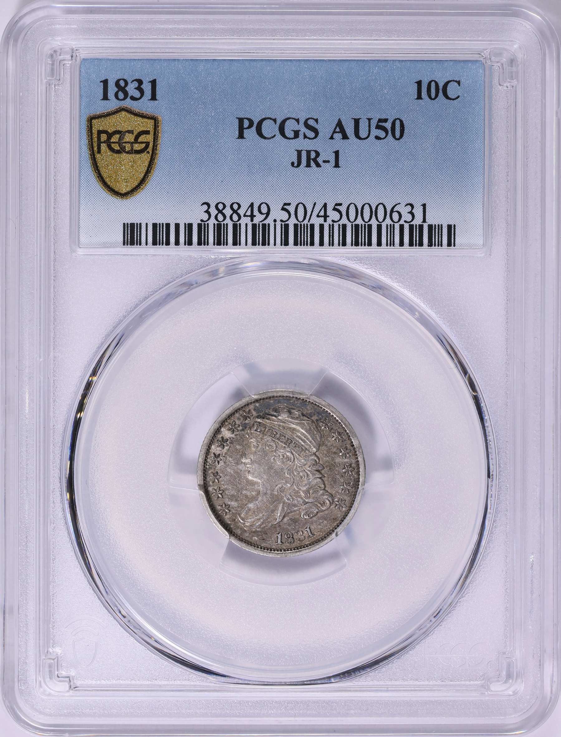 1831 Capped Bust Dime JR-1 PCGS AU-50 (Item 1823098) | GreatCollections Coin Auctions