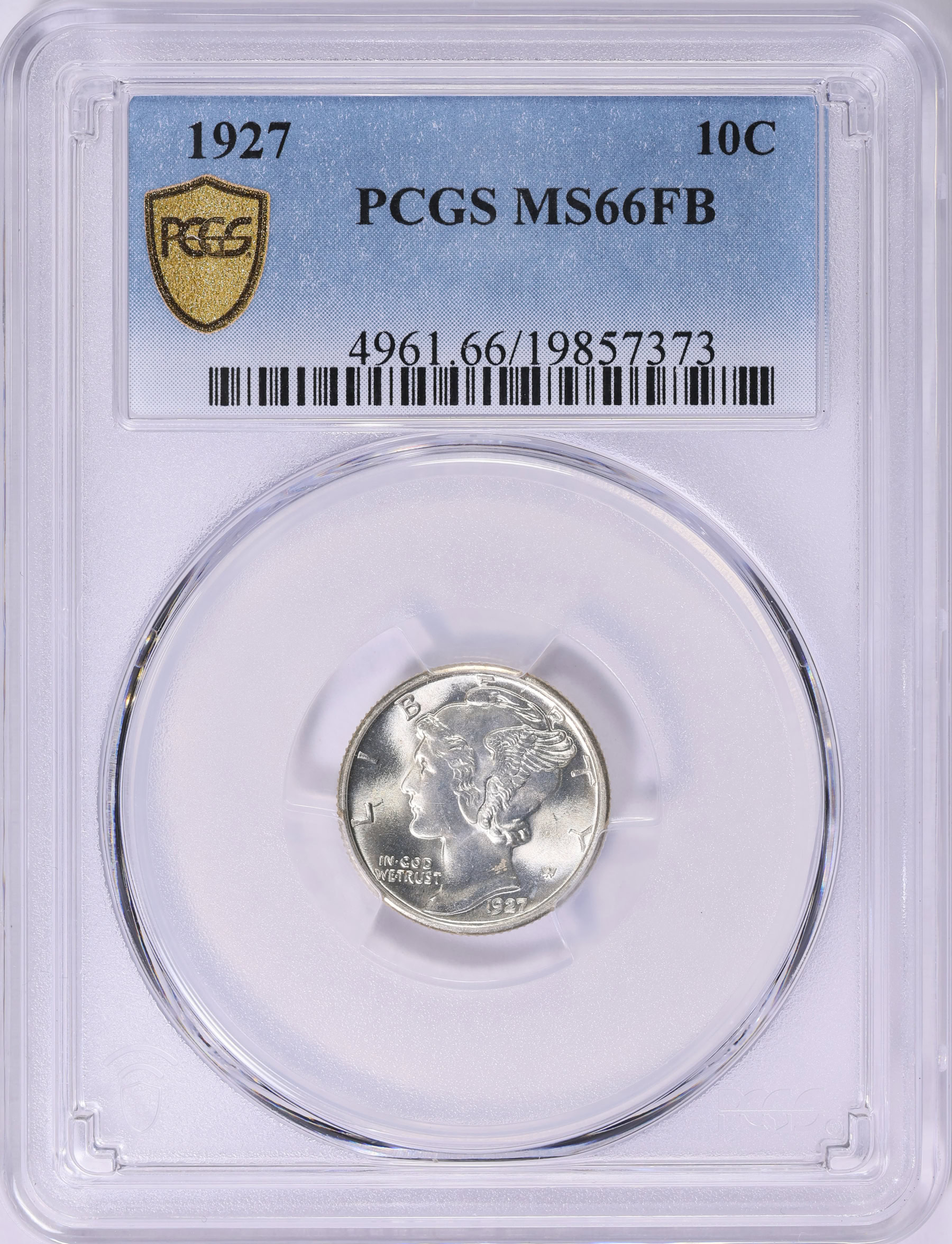 1927 Mercury Dime PCGS MS-66 FB (Item 1823100) | GreatCollections Coin ...