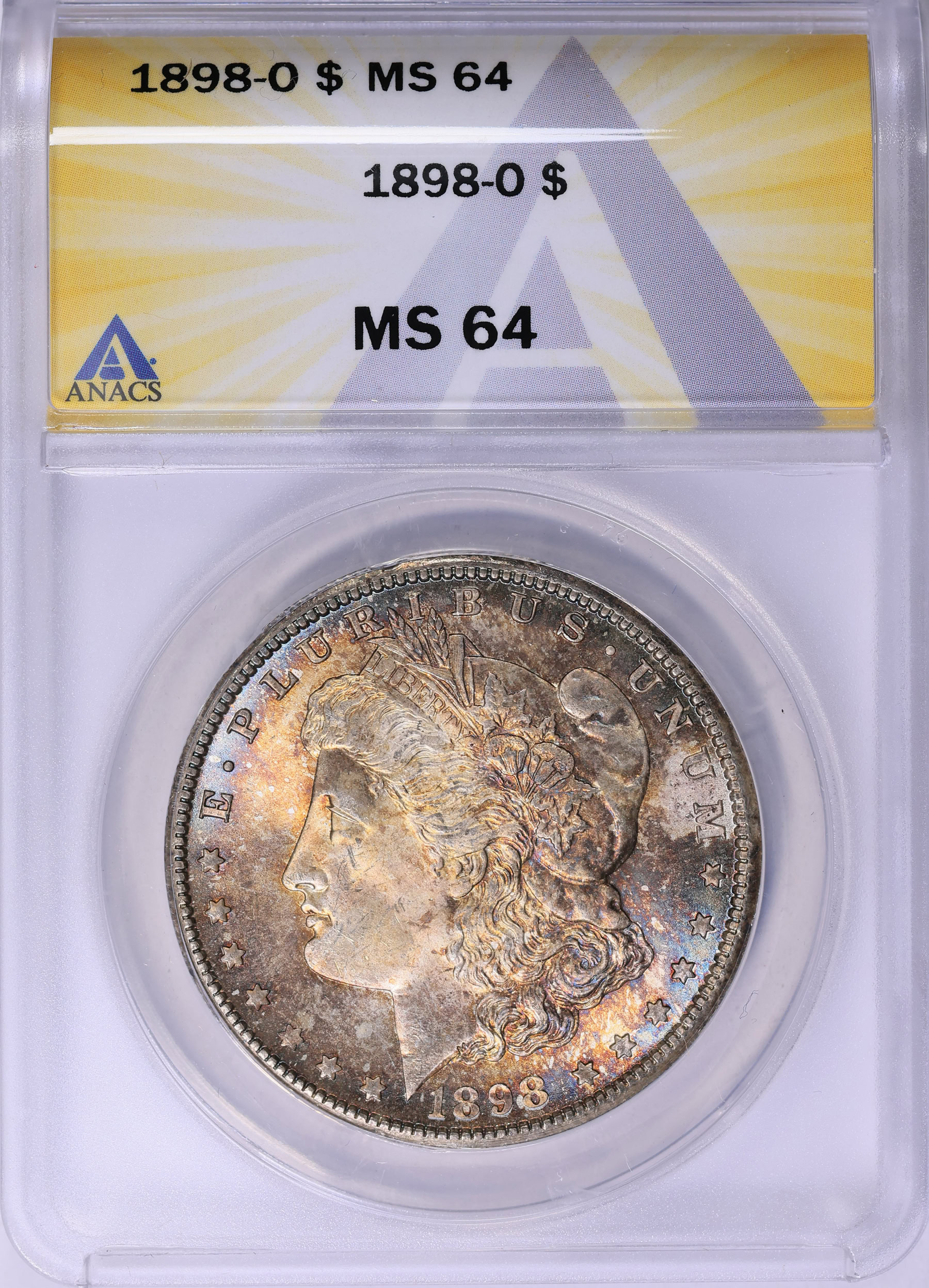 1898-O Morgan Silver Dollar ANACS MS-64 (Toned) (Item 1823141) | GreatCollections Coin Auctions