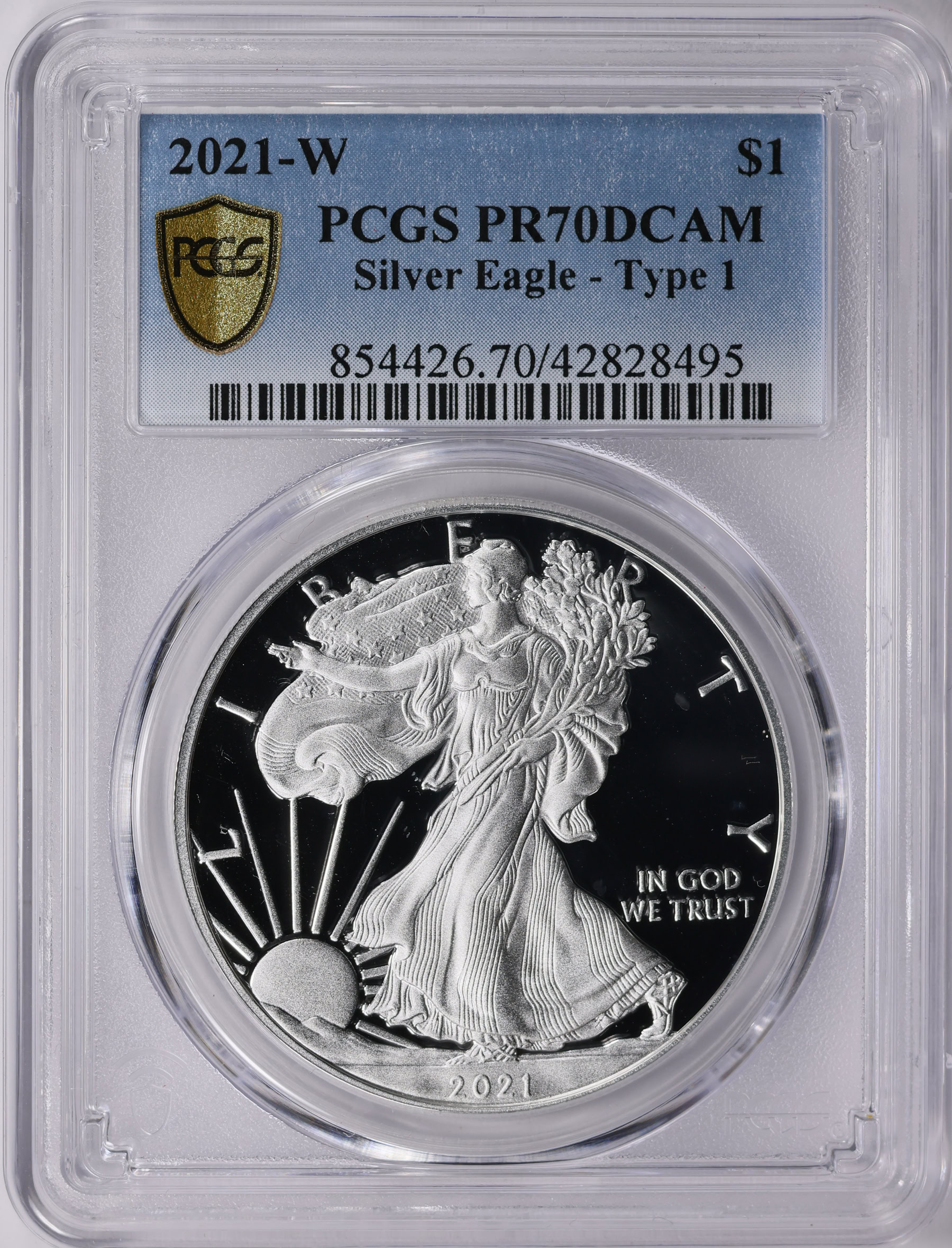 2021-W $1 Silver Eagle Type 1 PCGS Proof-70 DCAM (Item 1823170) | GreatCollections Coin Auctions