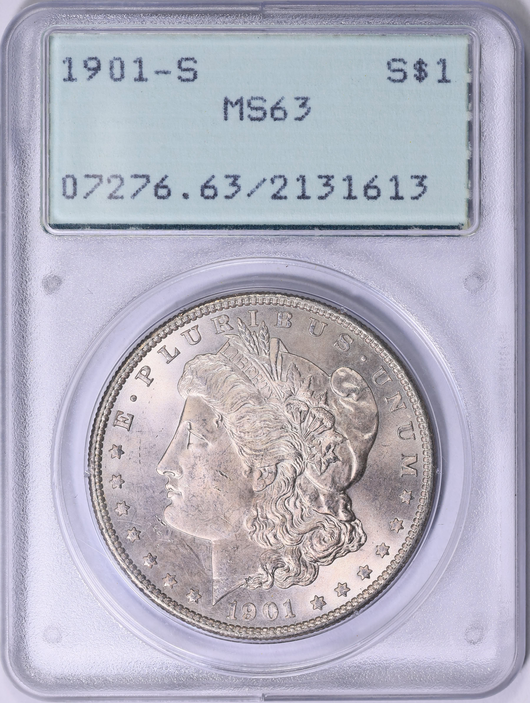 1901-S Morgan Silver Dollar PCGS MS-63 OGH (1st Gen) (Item 1823209) | GreatCollections Coin Auctions