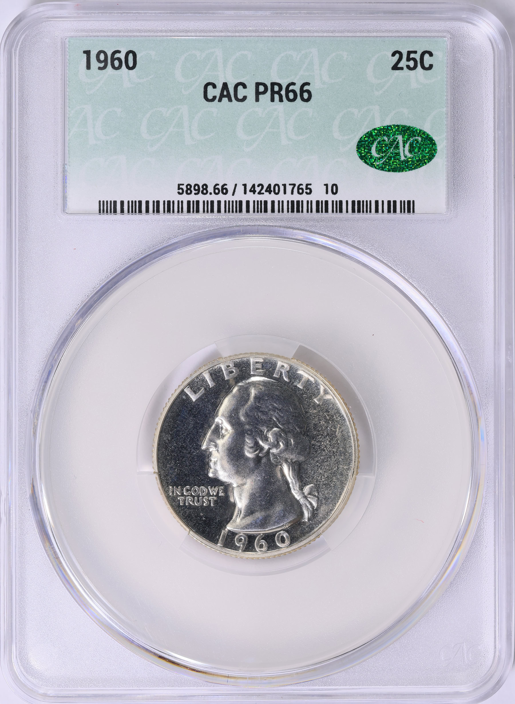 1960 Washington Quarter CACG Proof-66 (Item 1823333) | GreatCollections ...