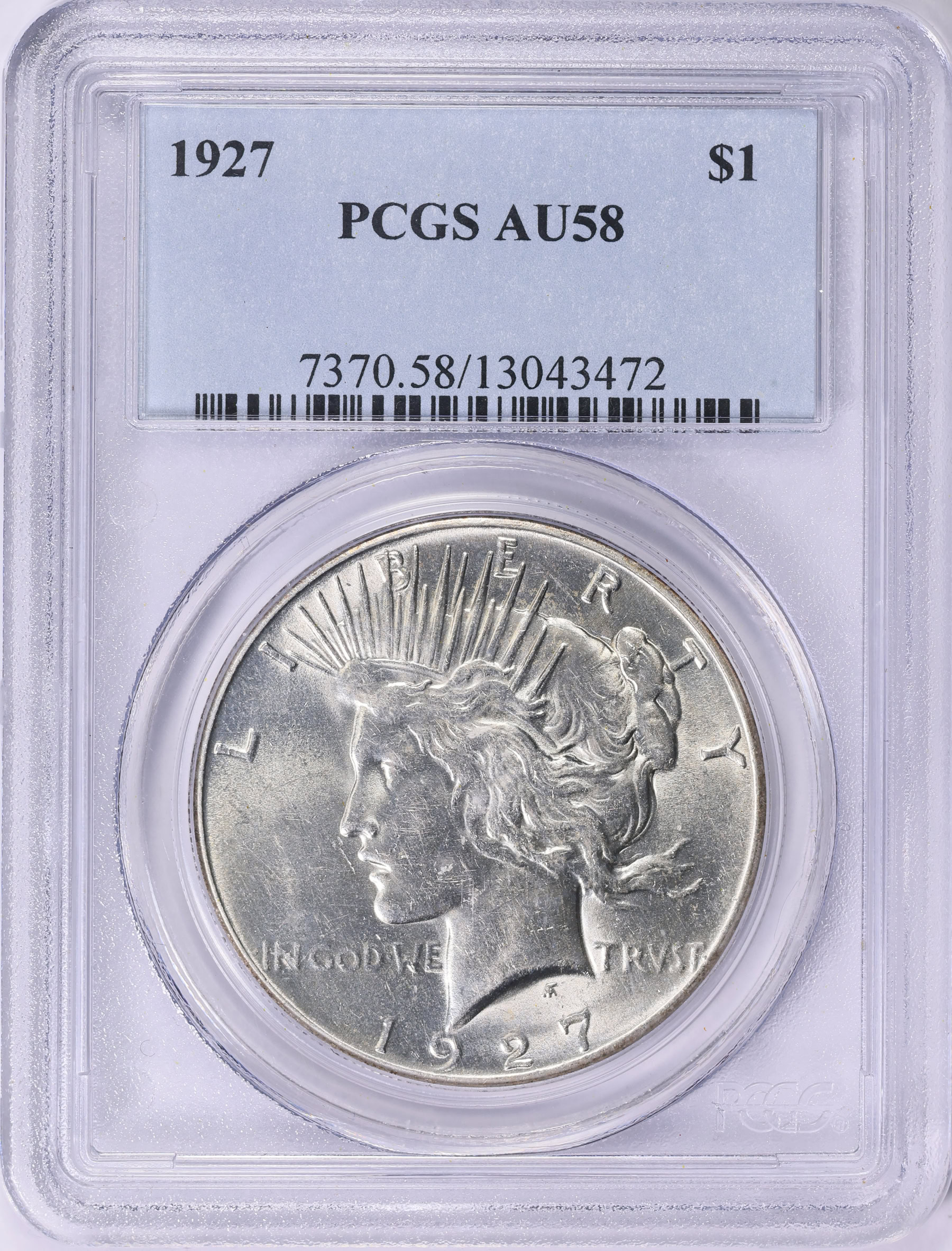 1927 Peace Silver Dollar PCGS AU-58 (Item 1823430) | GreatCollections Coin Auctions