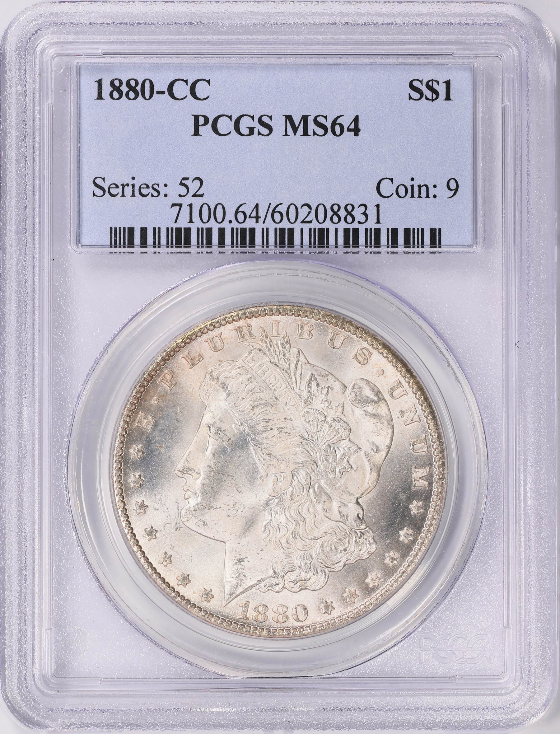 1880-CC Morgan Silver Dollar PCGS MS-64 (Item 1823449) | GreatCollections Coin Auctions