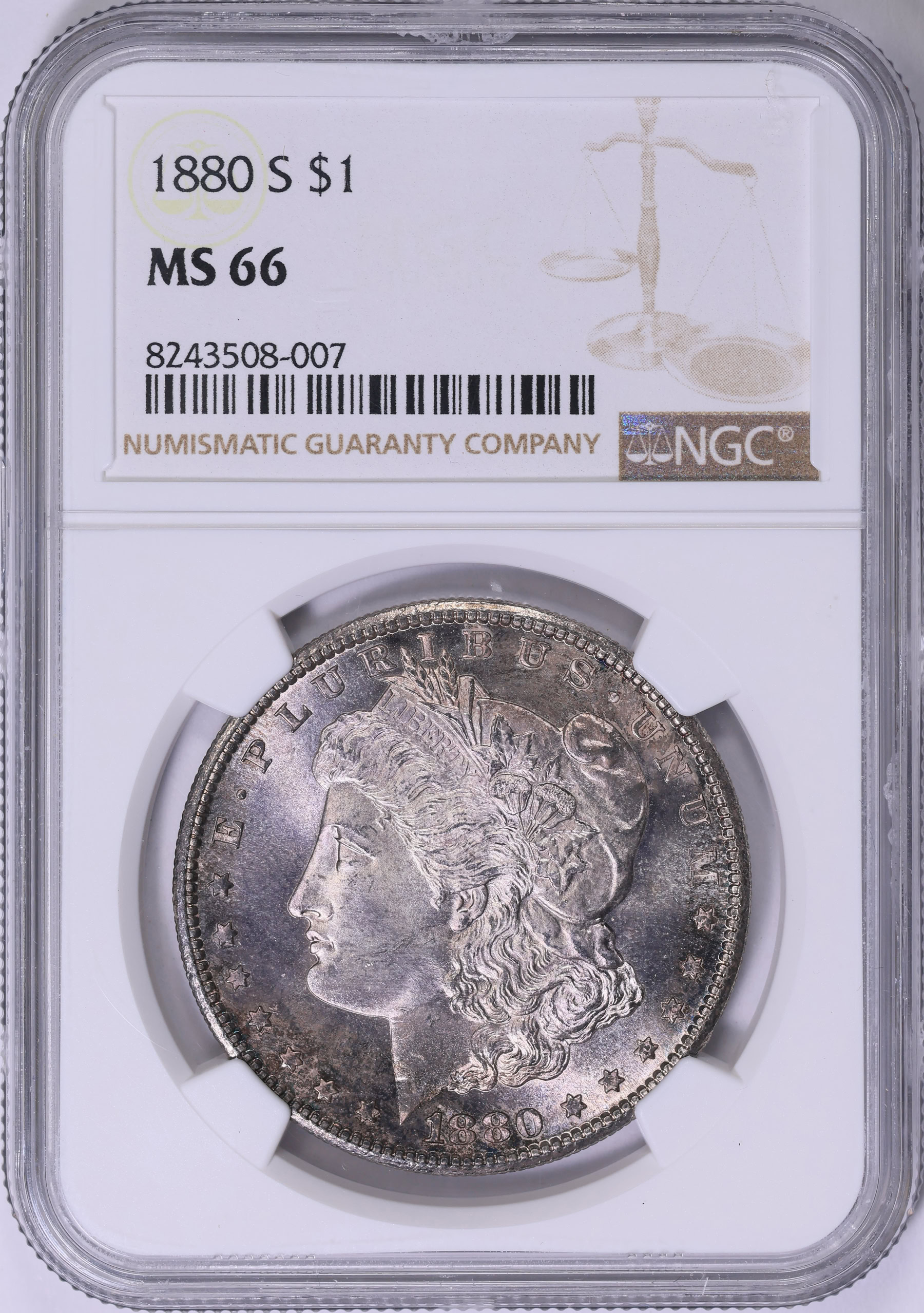 1880-S Morgan Silver Dollar NGC MS-66 (Toned) (Item 1823479) | GreatCollections Coin Auctions