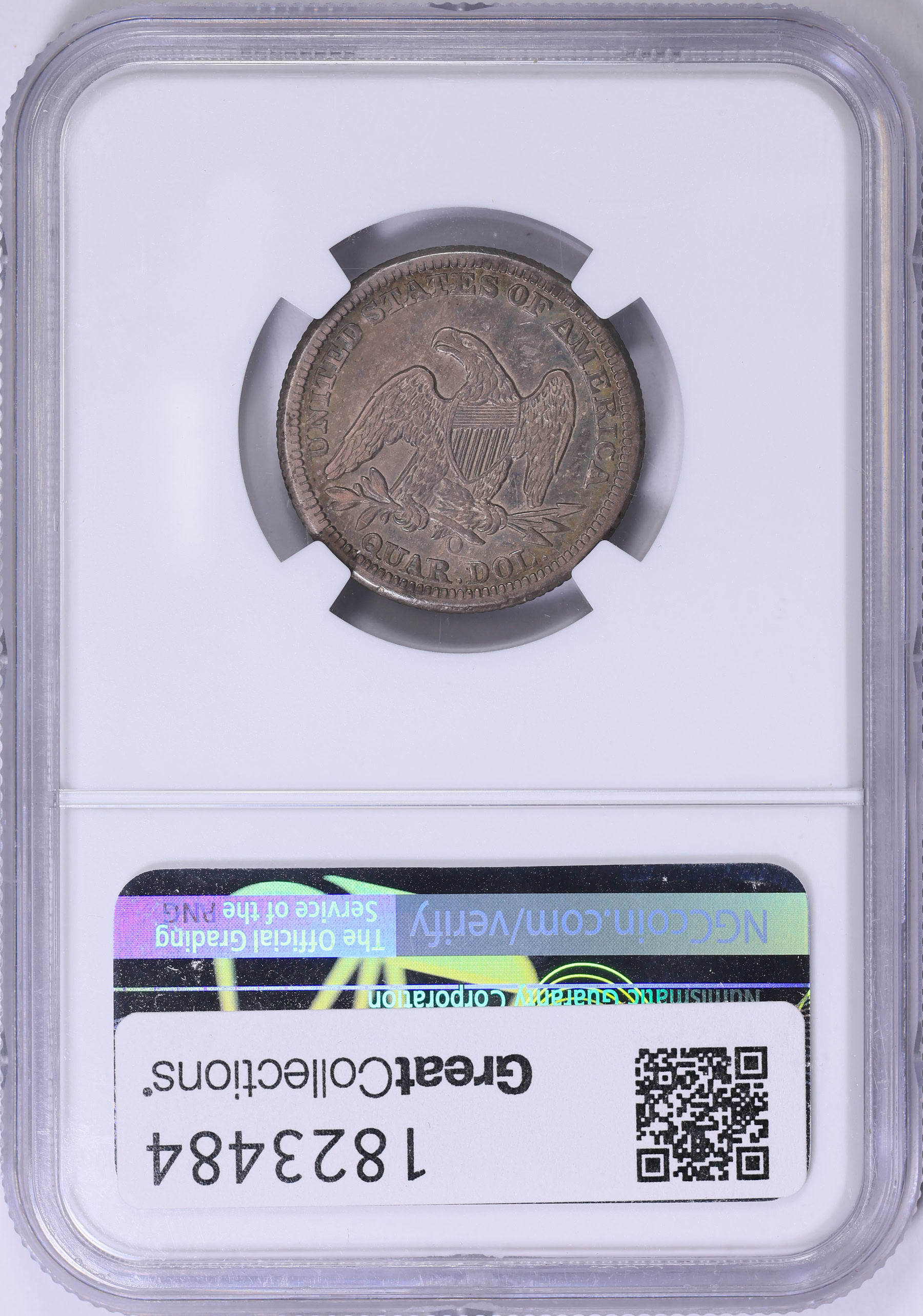 1852-O Seated Liberty Quarter NGC XF-45 (Toned) (Item 1823484) | GreatCollections Coin Auctions