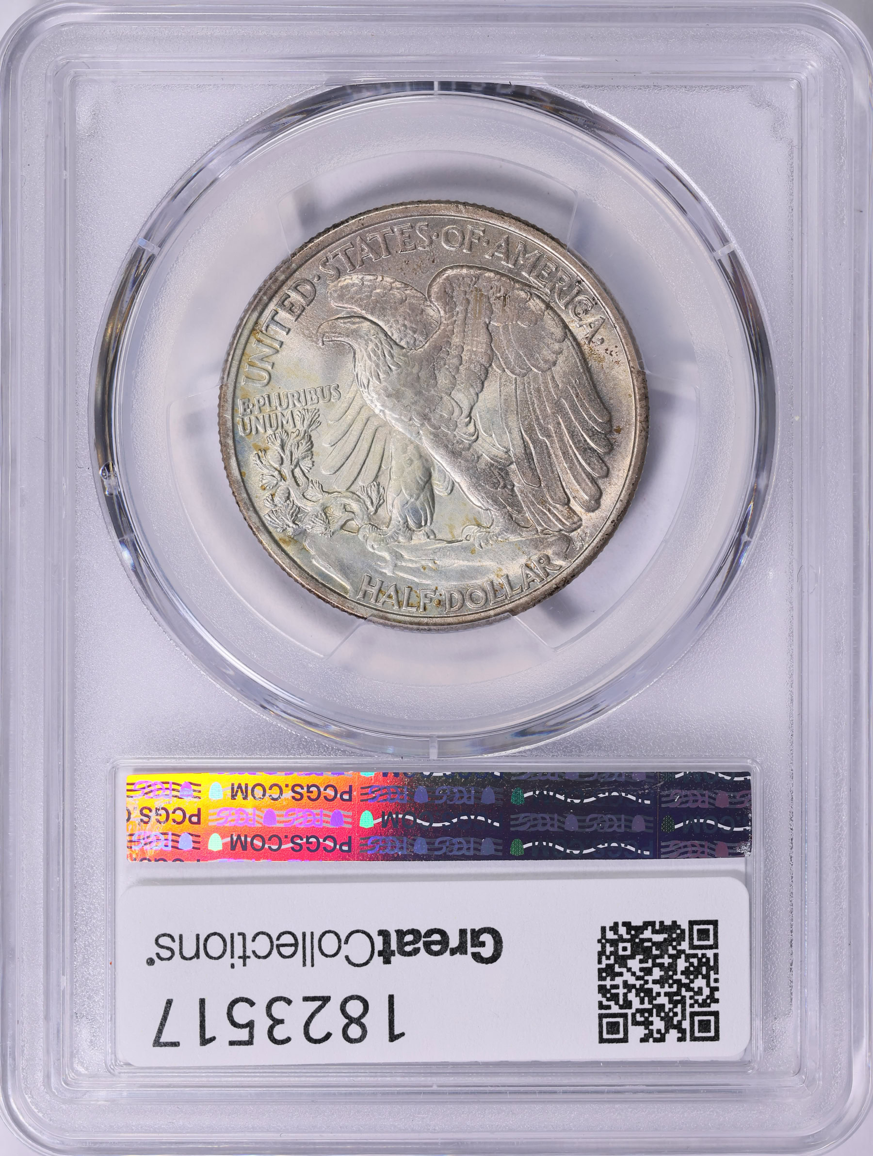 1917 Walking Liberty Half Dollar PCGS MS-64 (CAC Green) (Toned) (Item 1823517 ...