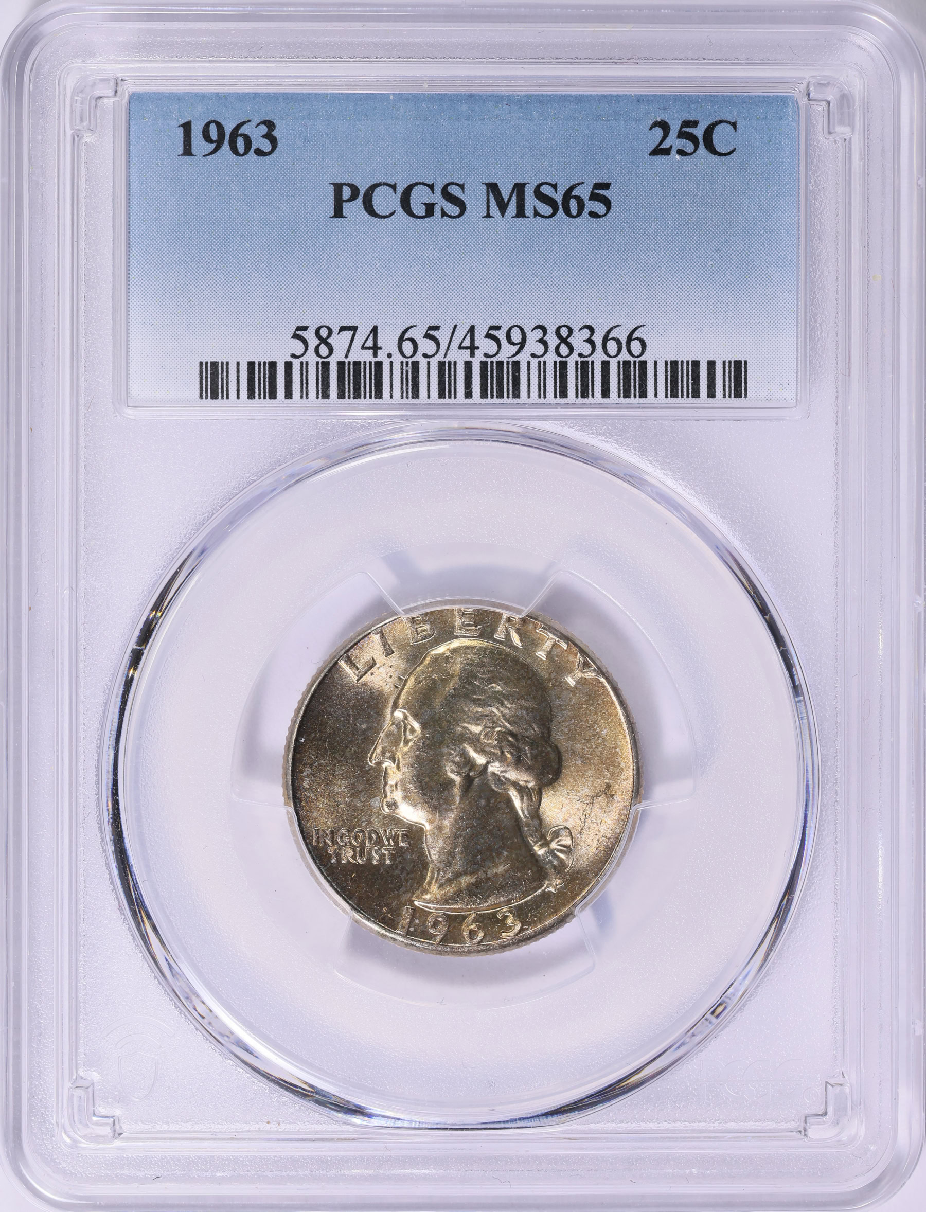 1963 Washington Quarter PCGS MS-65 (VSS FS-901) (Toned) (Item 1823574) | GreatCollections Coin ...