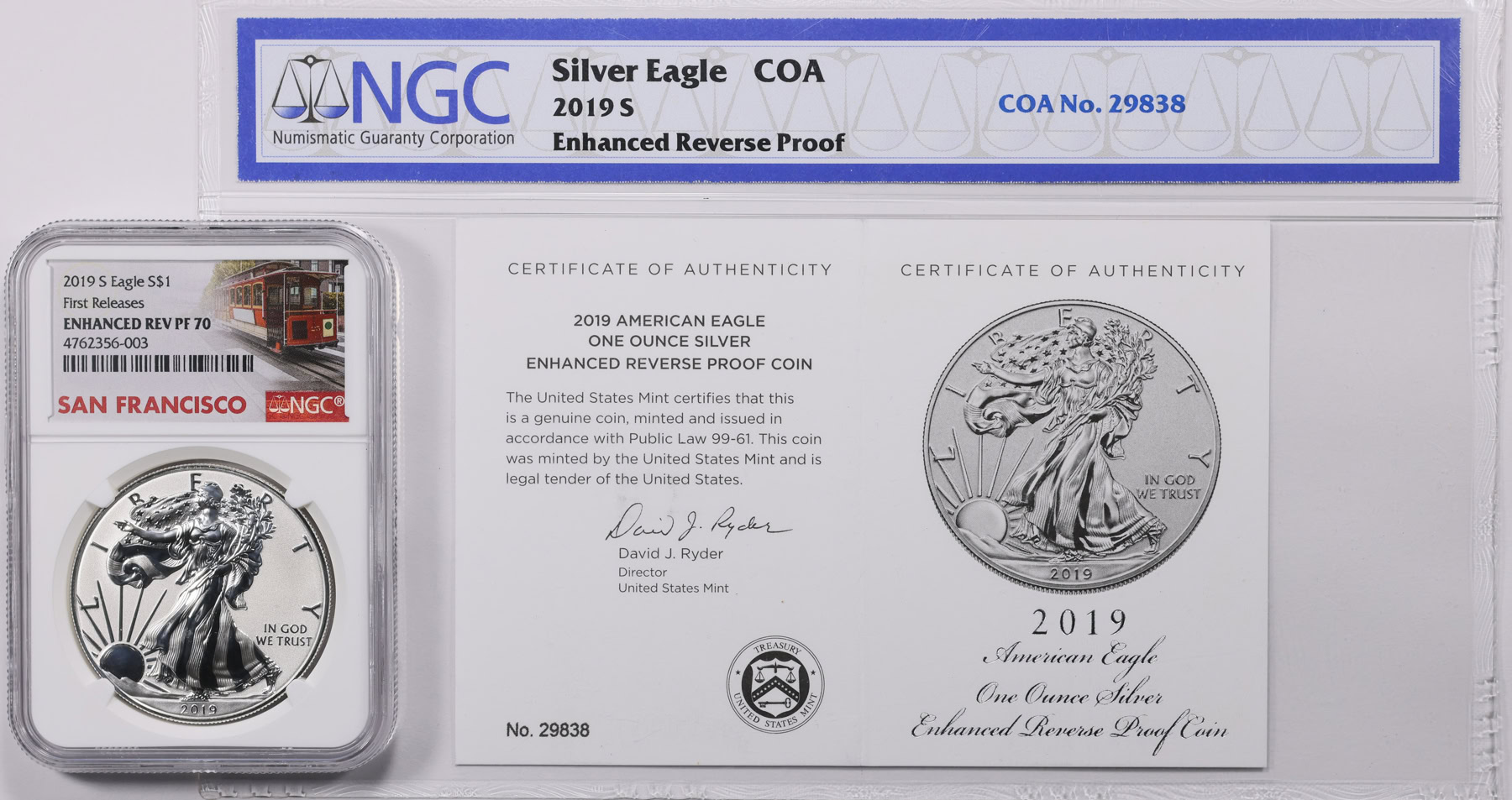 2019-S $1 Silver Eagle Enhanced Reverse Proof First Releases NGC Proof ...