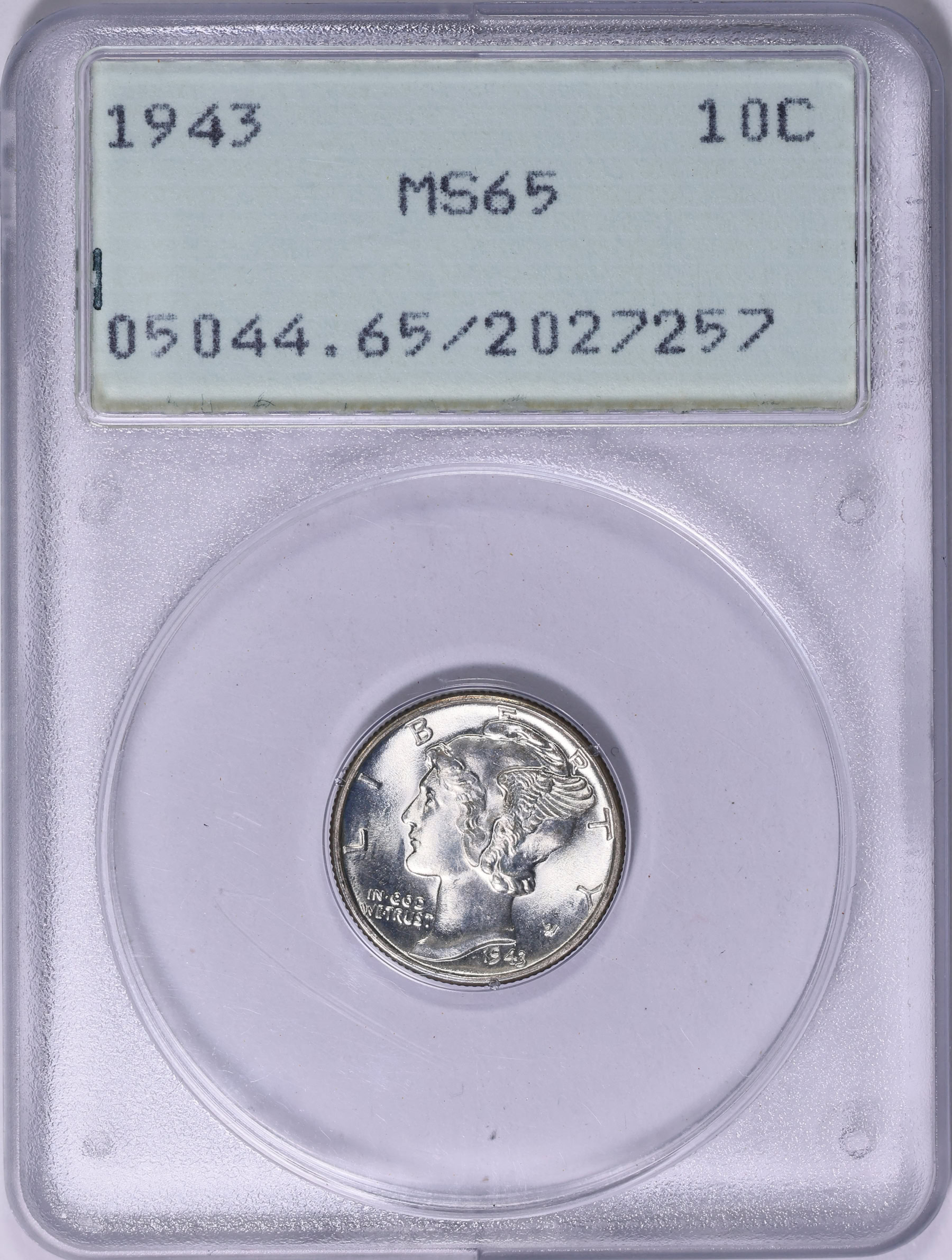 1943 Mercury Dime PCGS MS-65 OGH (1st Gen) (Item 1823653) | GreatCollections Coin Auctions
