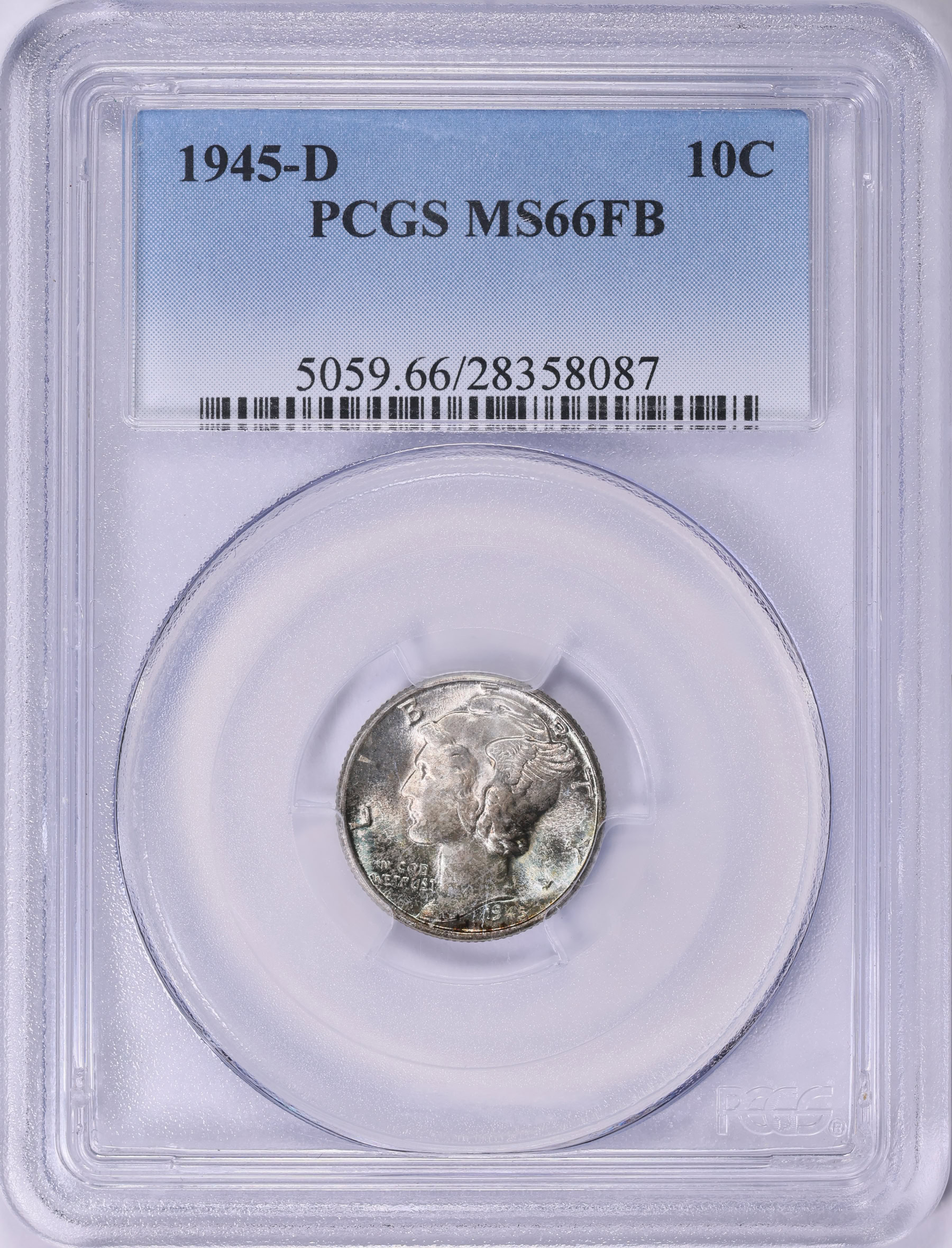 1945-D Mercury Dime PCGS MS-66 FB (Toned) (Item 1823660) | GreatCollections Coin Auctions