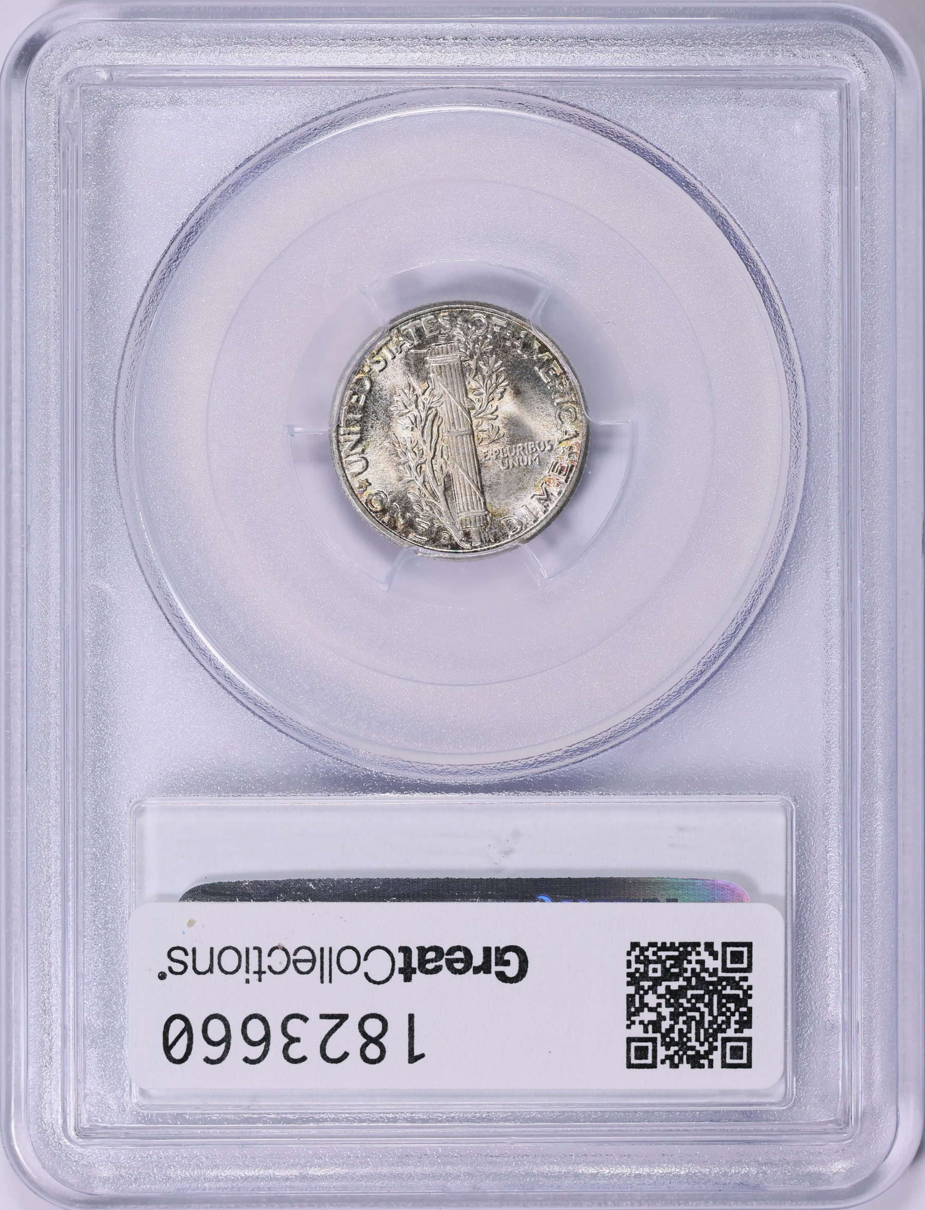 1945-D Mercury Dime PCGS MS-66 FB (Toned) (Item 1823660) | GreatCollections Coin Auctions