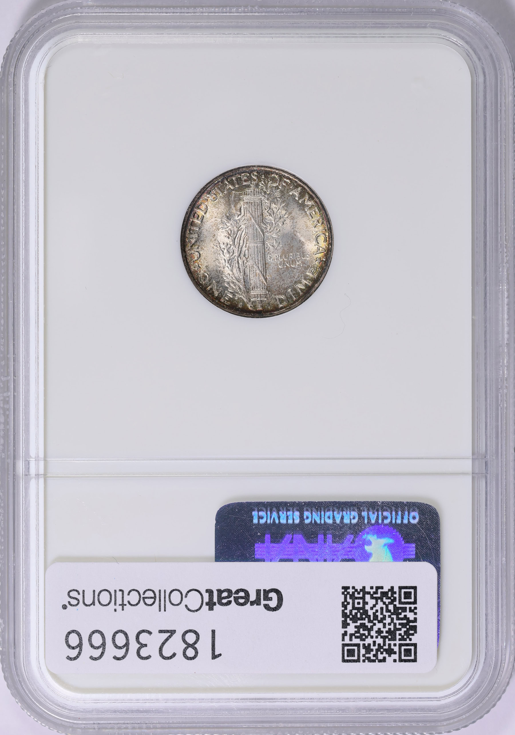 1945-S Mercury Dime Micro S NGC MS-65 (Toned) (Item 1823666) | GreatCollections Coin Auctions
