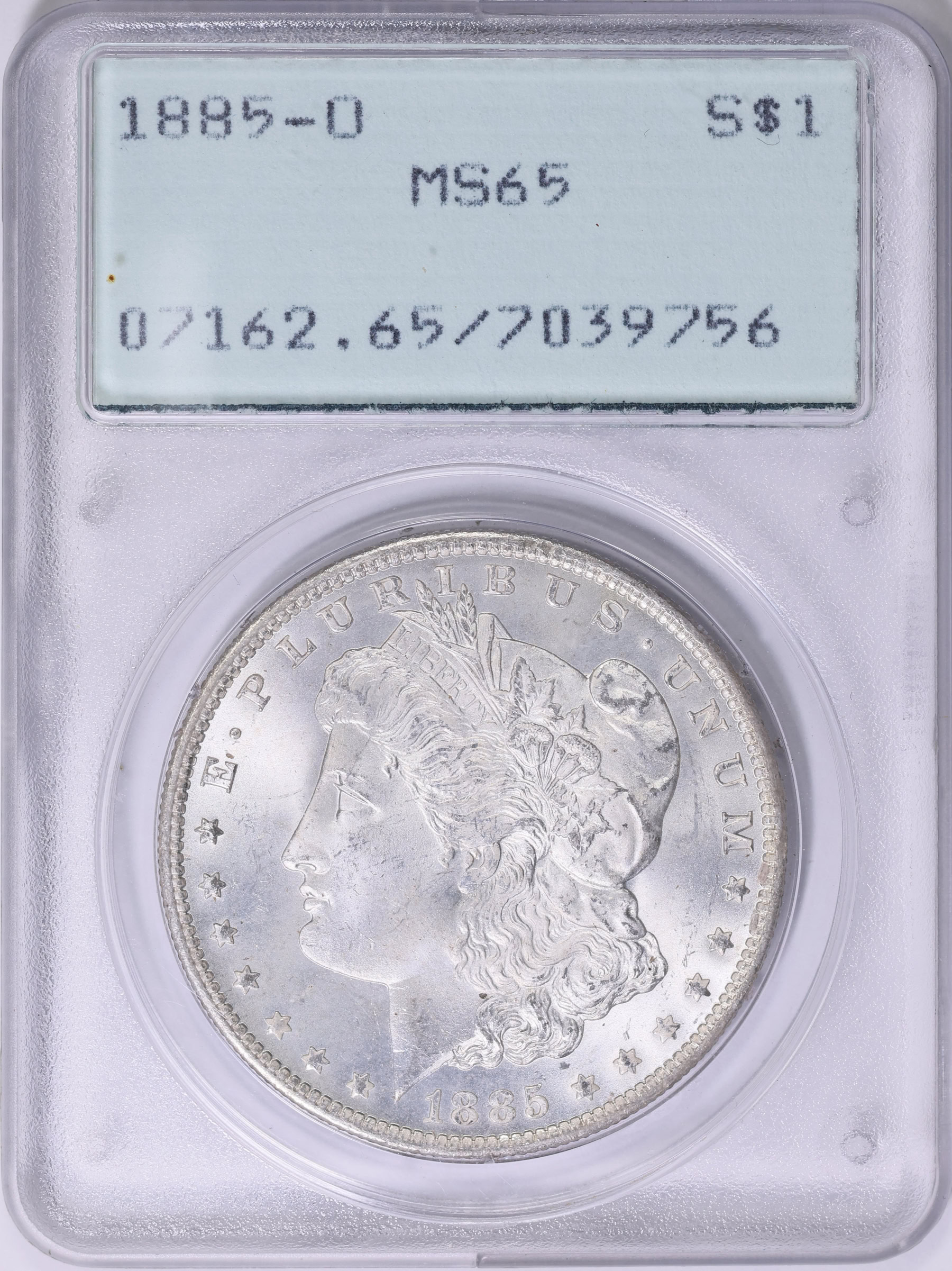 1885-O Morgan Silver Dollar PCGS MS-65 OGH (1st Gen) (Item 1823779) | GreatCollections Coin Auctions