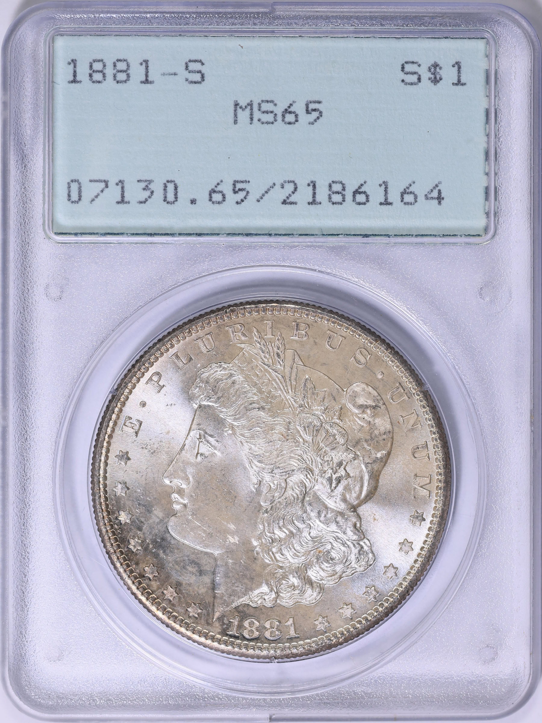 1881-S Morgan Silver Dollar PCGS MS-65 OGH (1st Gen) (Toned) (Item 1823782) | GreatCollections ...