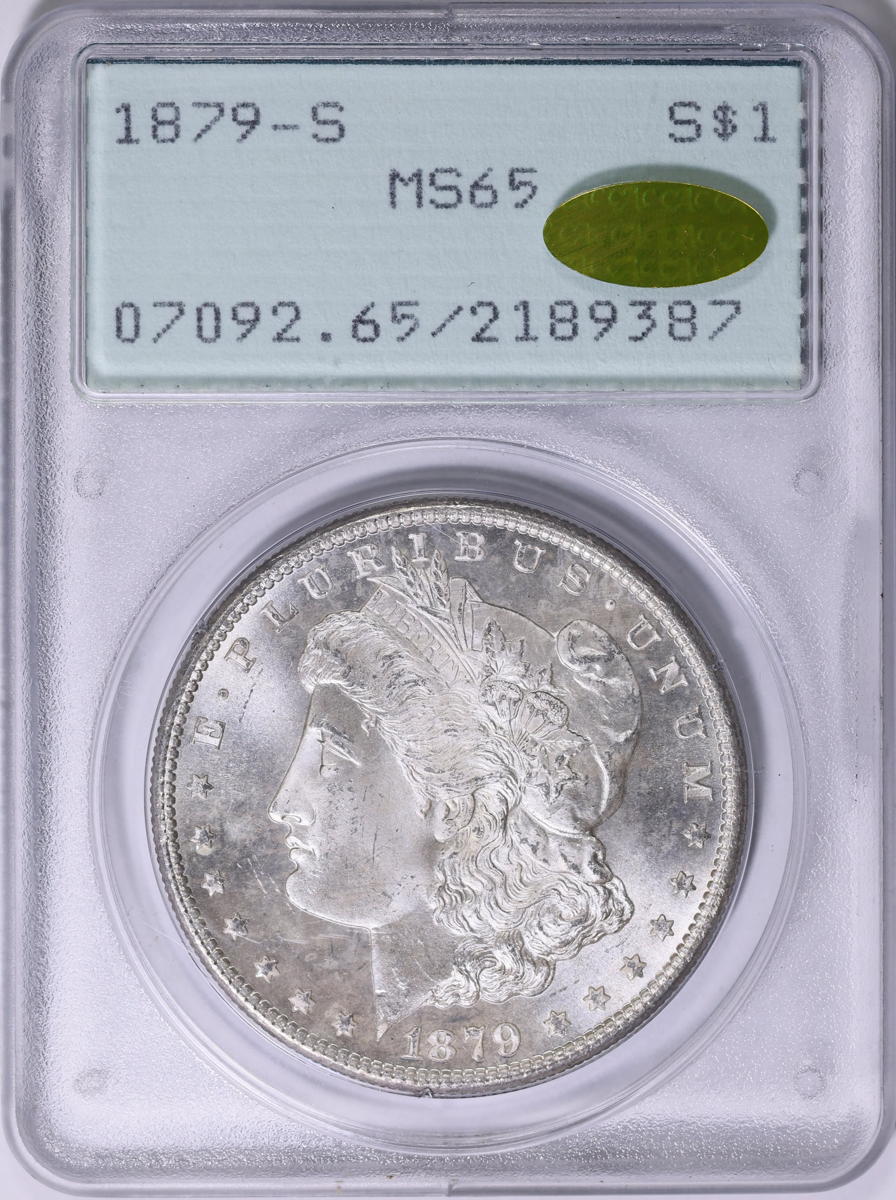 1879-S Morgan Silver Dollar PCGS MS-65 (CAC Gold) OGH (1st Gen) (Item 1823784 ...