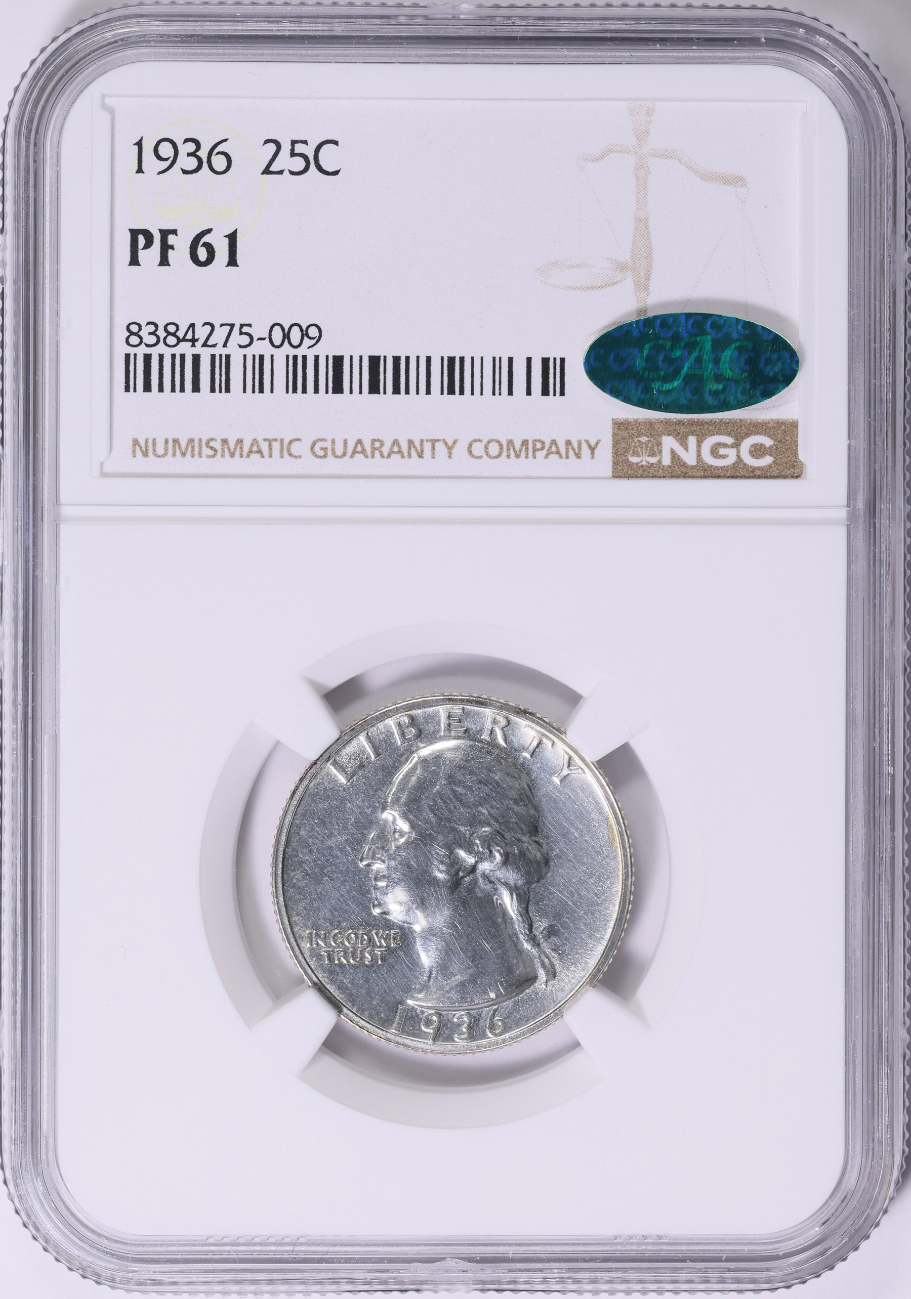 1936 Washington Quarter NGC Proof-61 (CAC Green) (Item 1823798 ...