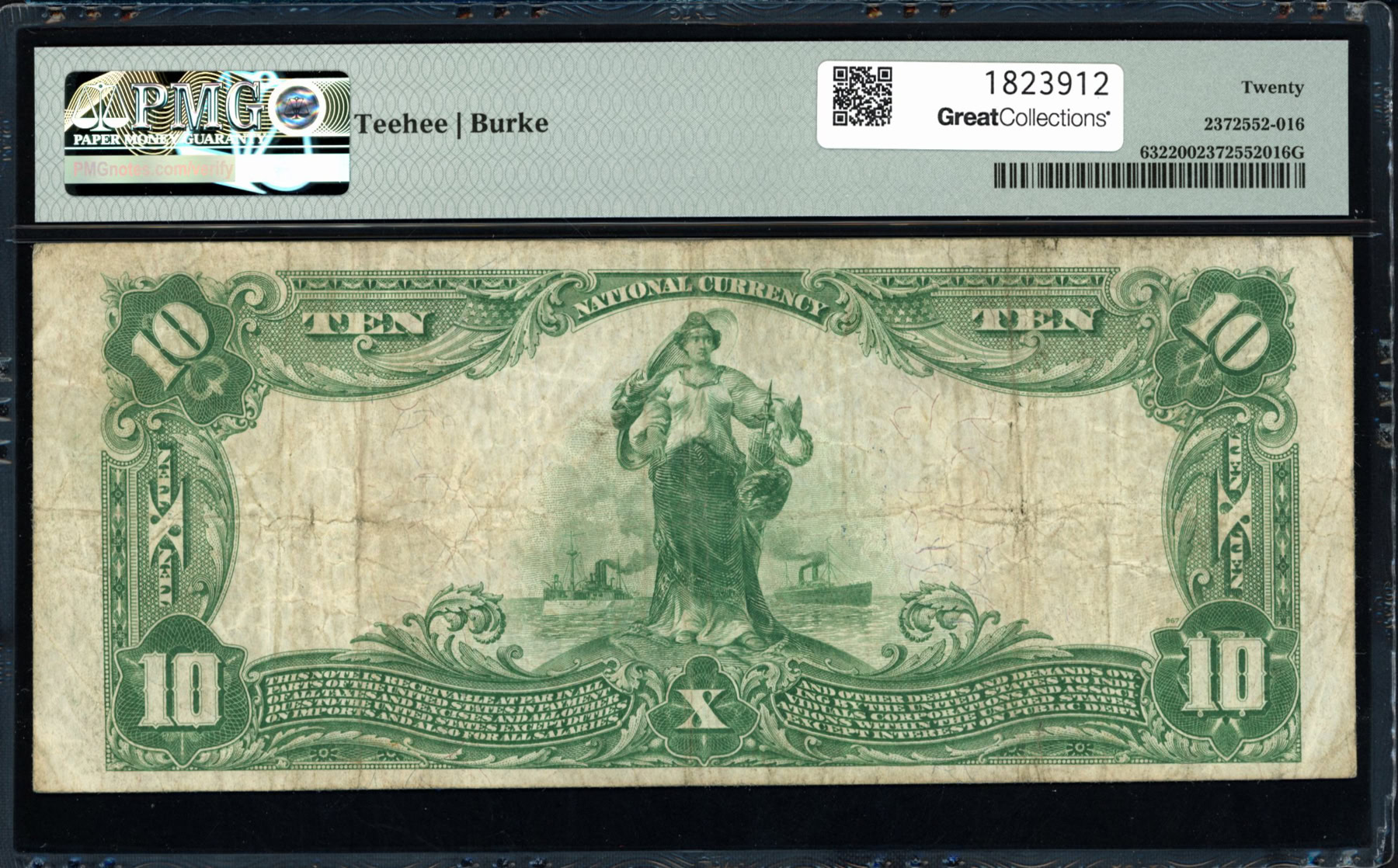 Fr. 632 Pittsburgh, Pennsylvania 1902 $10 Plain Back Note First ...