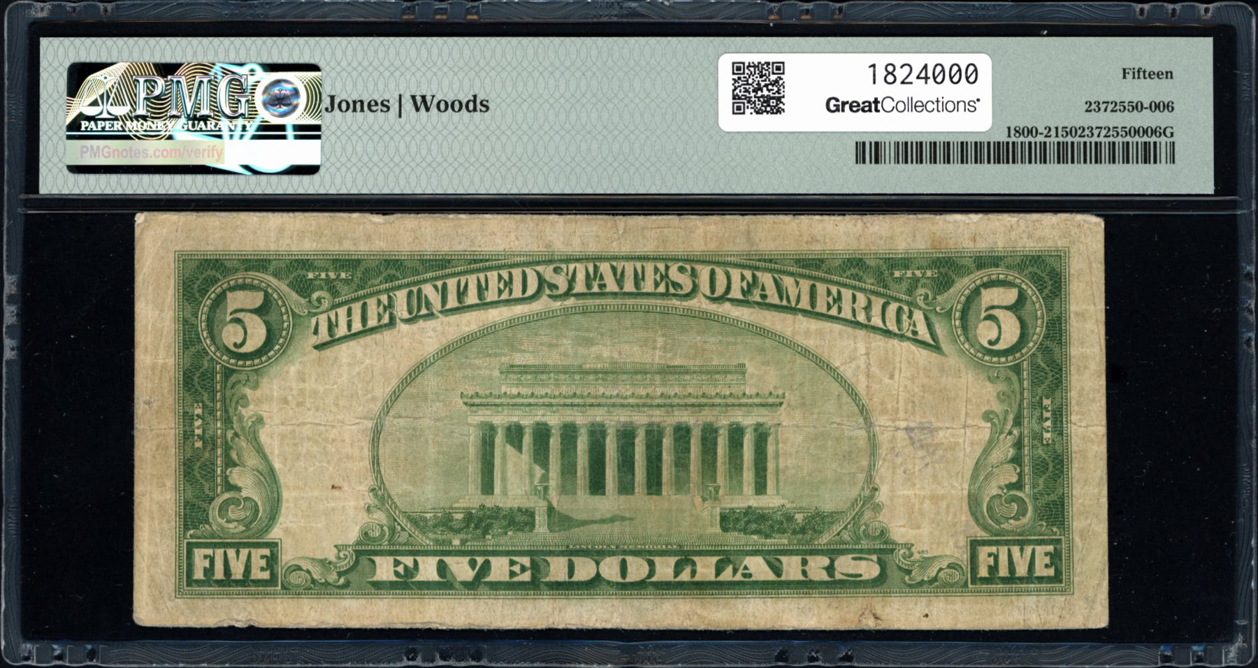 Fr. 1800-2 Memphis, Tennessee 1929 Type 2 $5 Note Union Planters ...