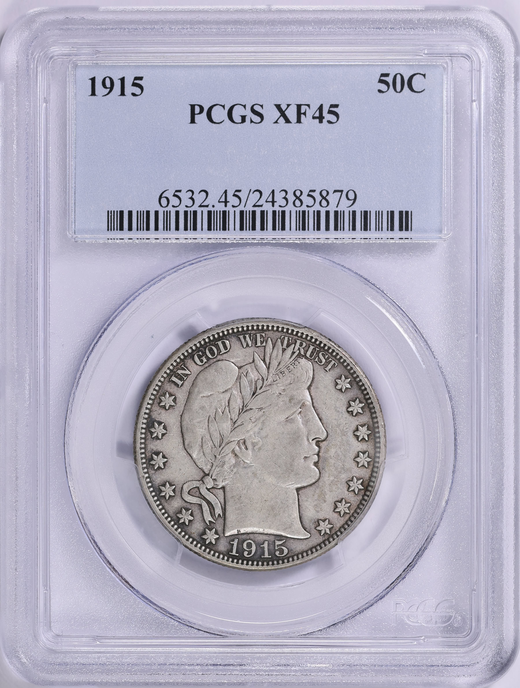 1915 Barber Half Dollar PCGS XF-45 (Item 1824078) | GreatCollections Coin Auctions