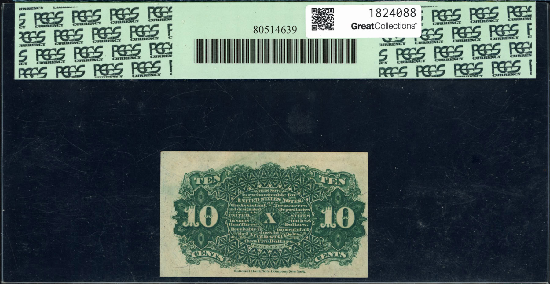 Fr. 1261 Fourth Issue 10 Cents Fractional Currency Note Allison ...