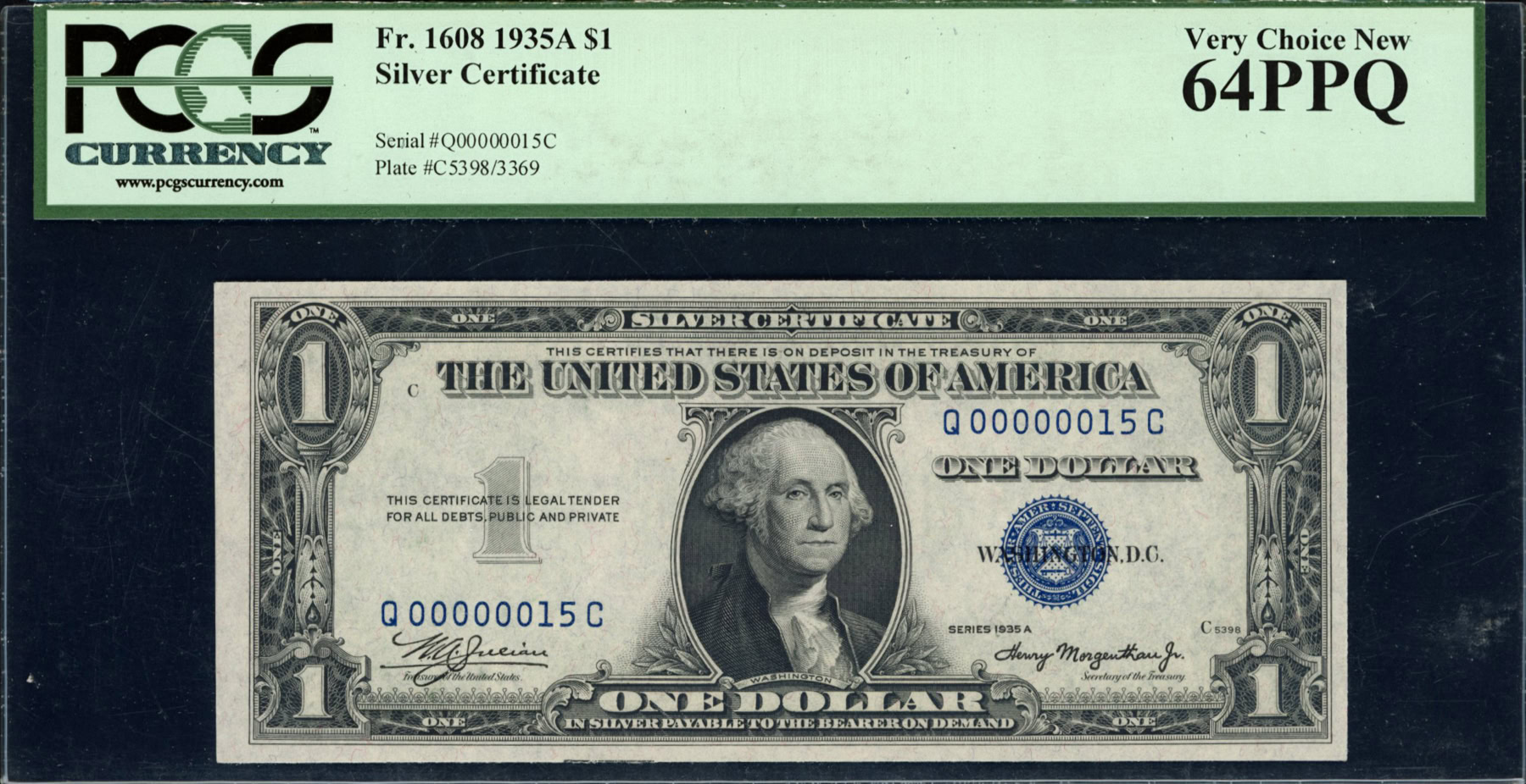 Fr. 1608 (QC Block) 1935A $1 Silver Certificate Note *Extremely Low ...