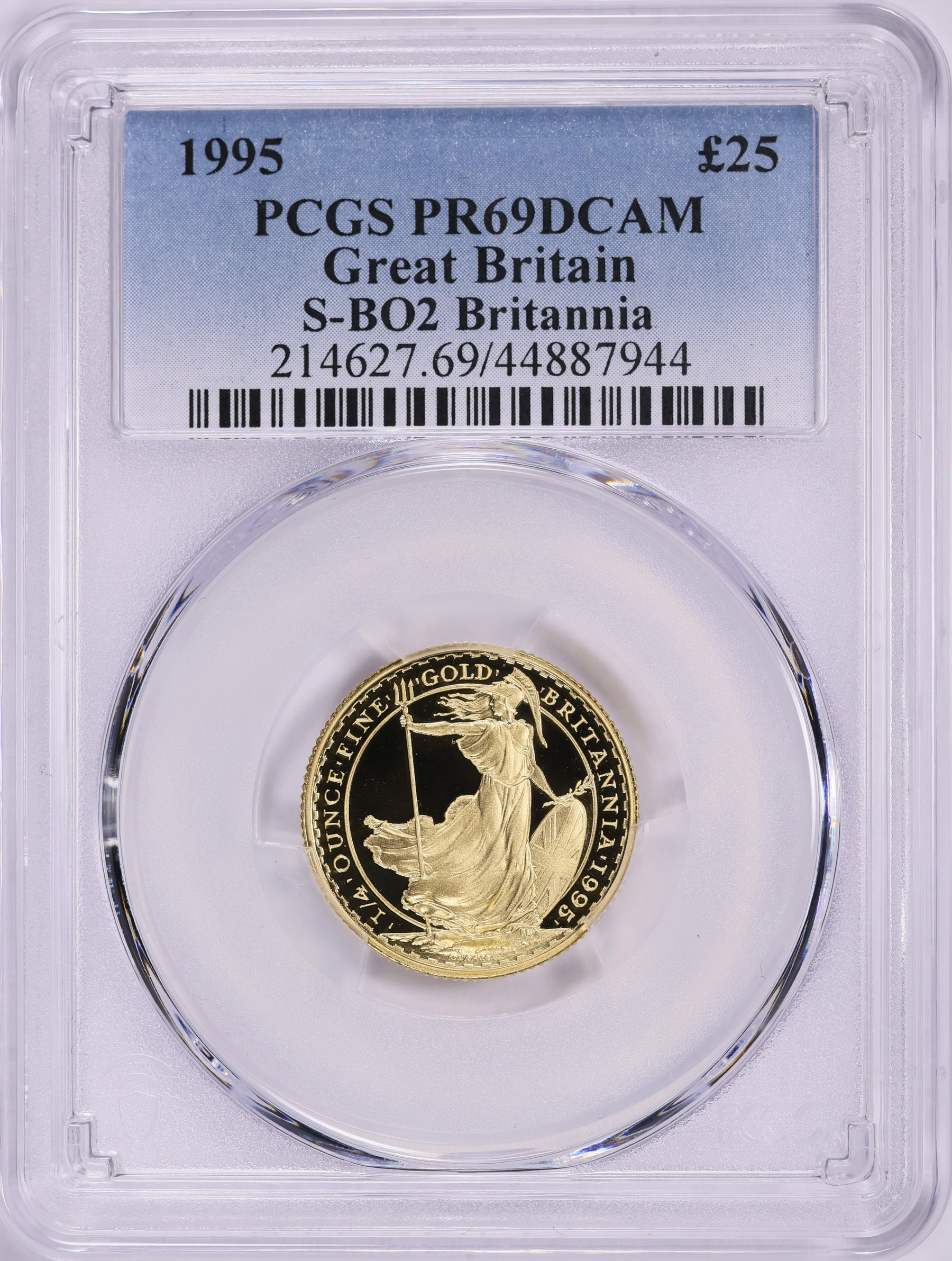 Great Britain 1995 Gold 25 Pounds Britannia KM-951a PCGS Proof-69 DCAM ...